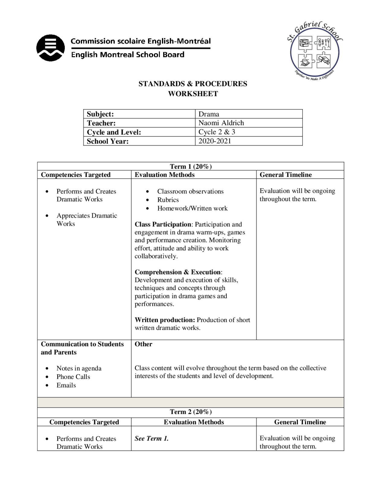 Drama Teacher: Naomi Aldrich Cycle and Level: Cycle 2 & 3 ... | Slides ...