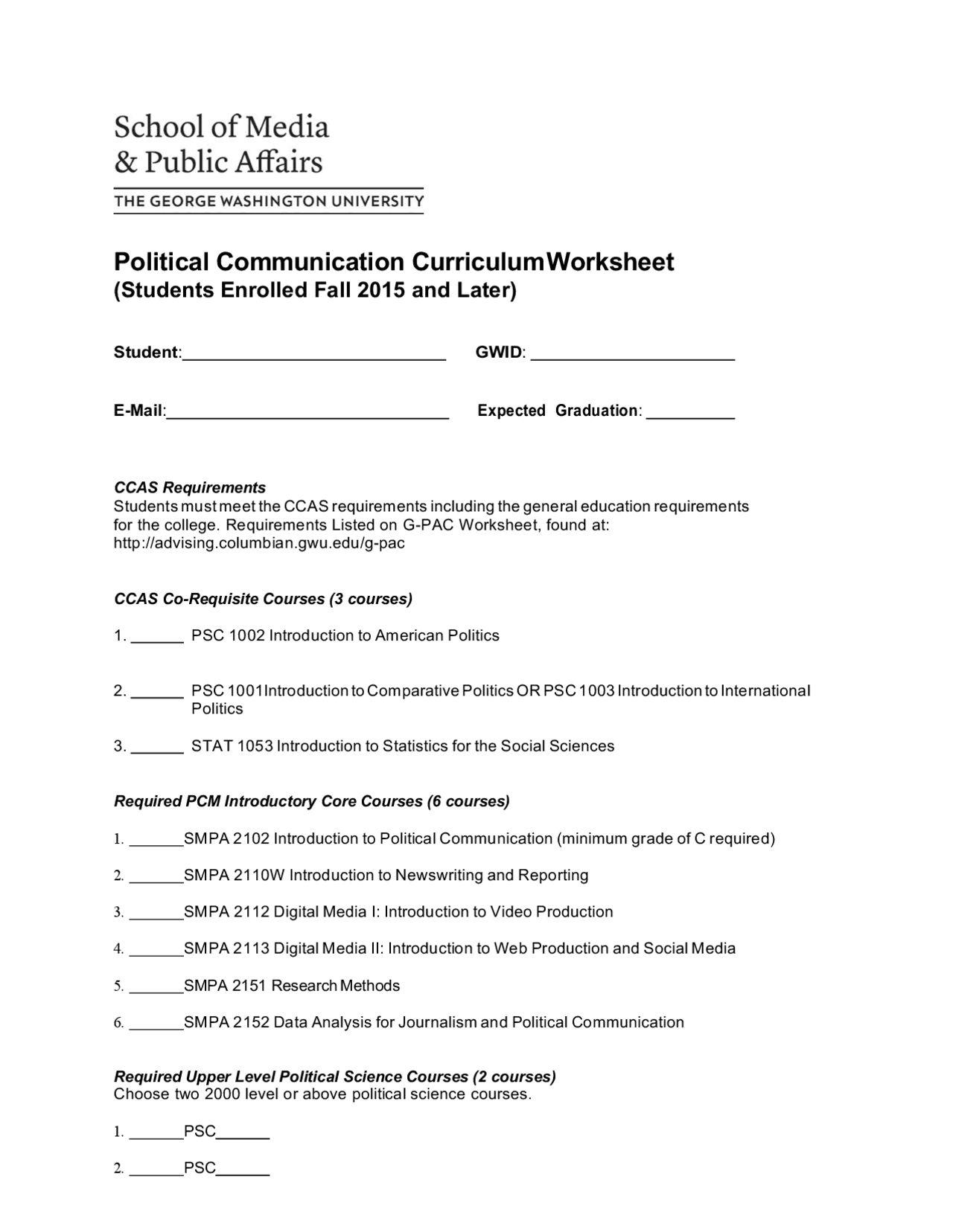 Political Communication Curriculum Worksheet | Schemes and Mind Maps ...