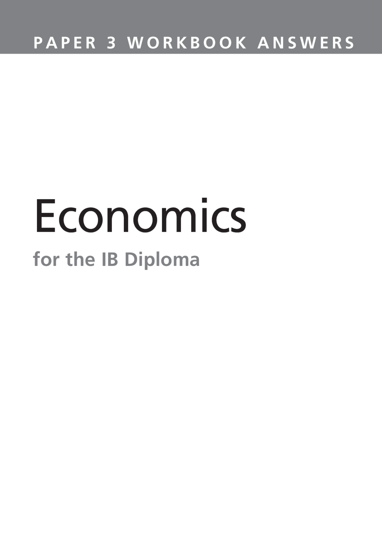 Workbook Answers for Economics for the IB Diploma | Slides Economics | Docsity