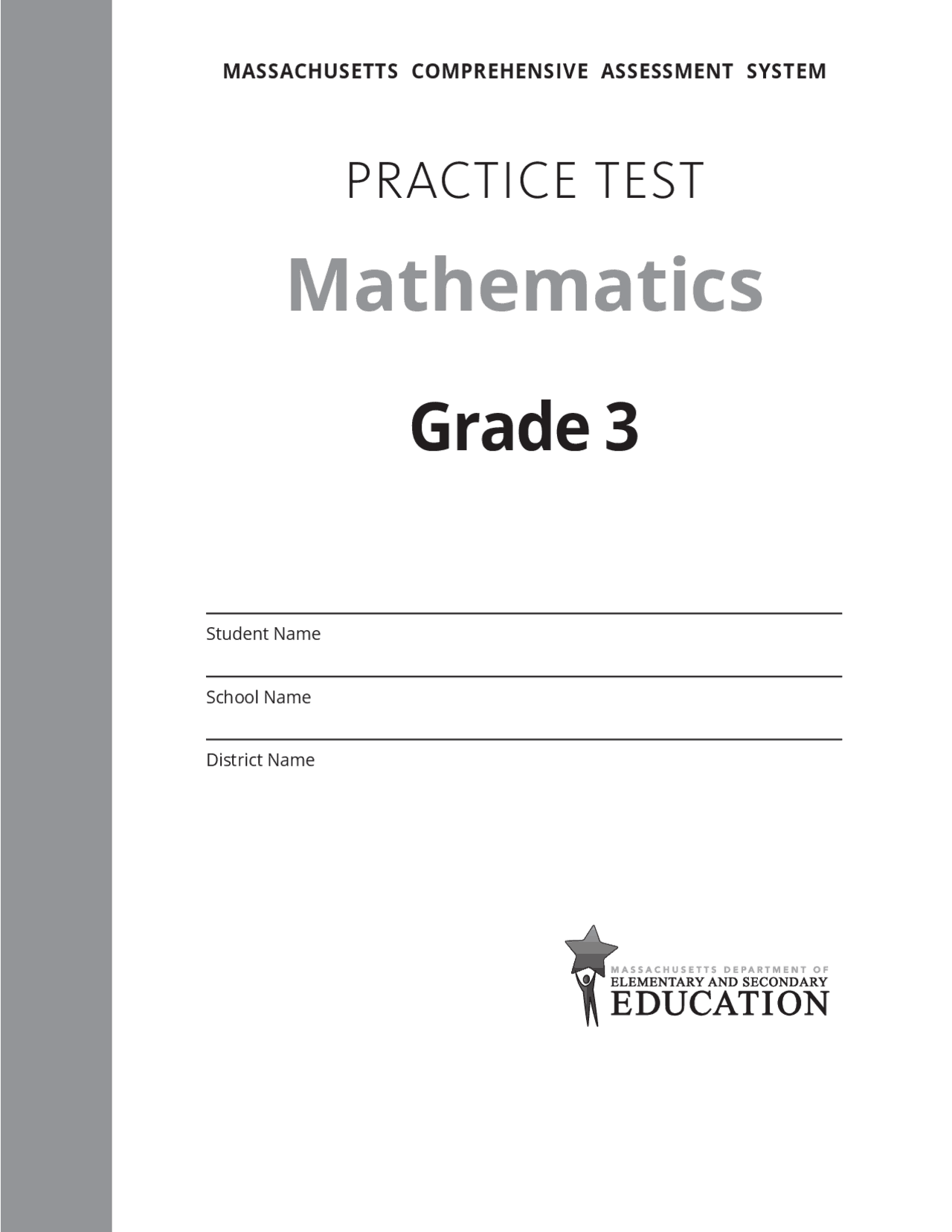 Mathematics Practice Test for Grade 3 | Schemes and Mind Maps ...
