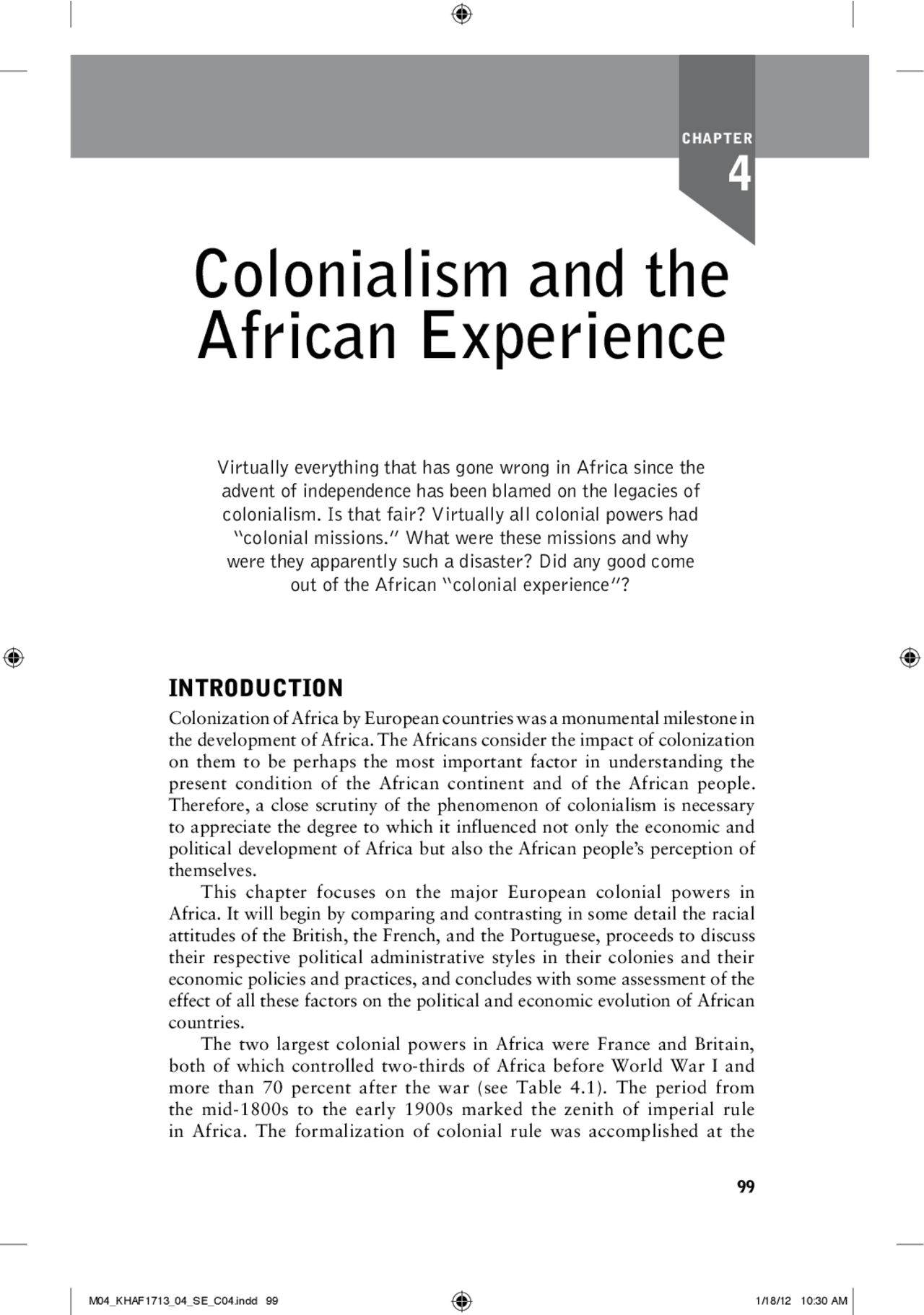 Colonialism and the African Experience | Lecture notes Political ...
