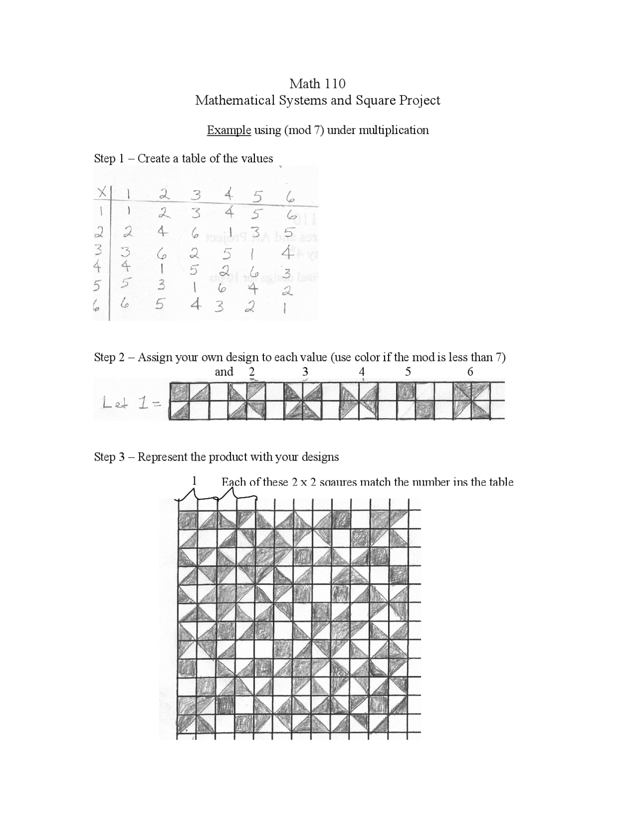 Math 110 Mathematical Systems And Square Project Lecture Notes Design