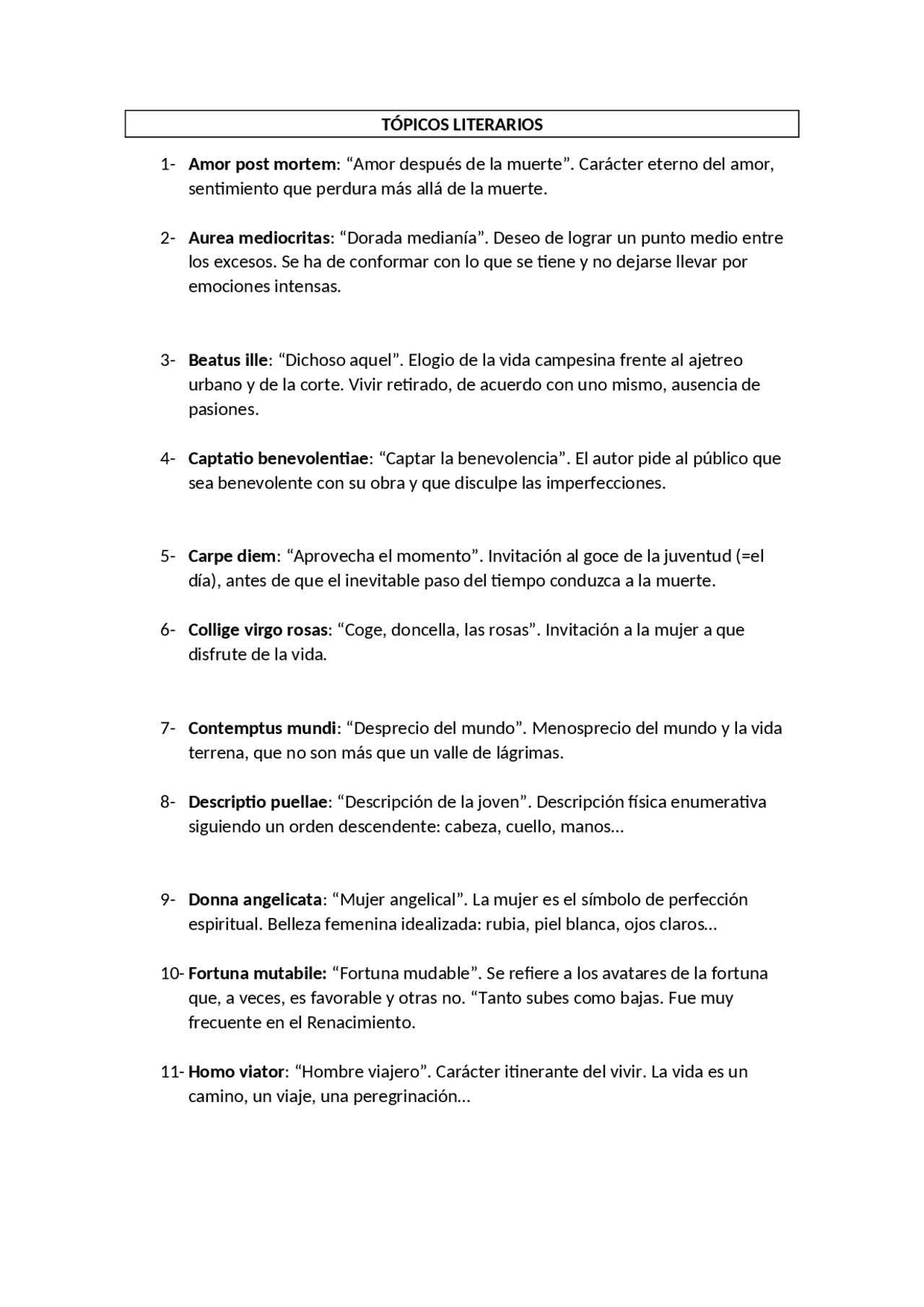 Topicos literarios esquema resumen literatura castellana de modalidad ...