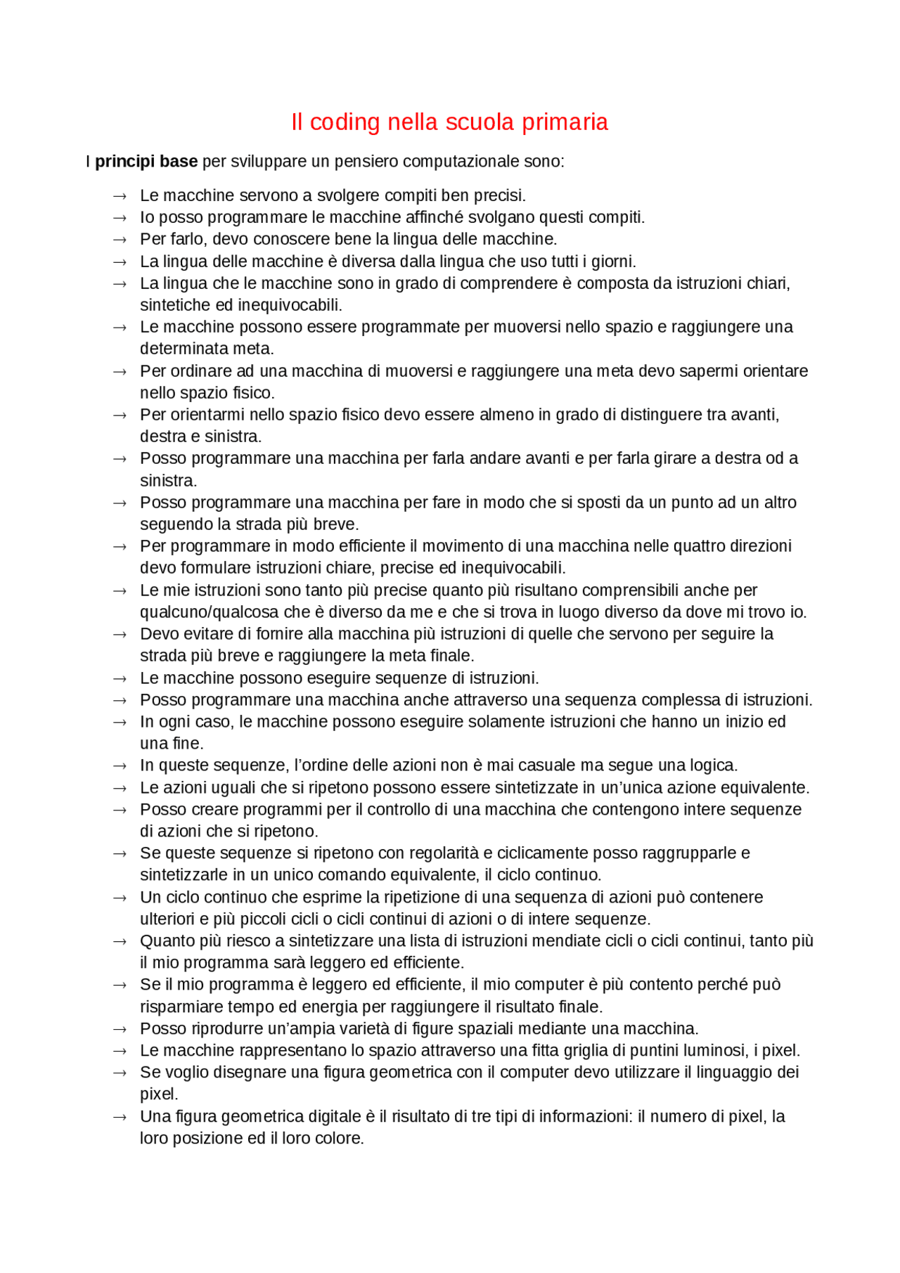 Il Coding nella scuola primaria | Schemi e mappe concettuali di ...