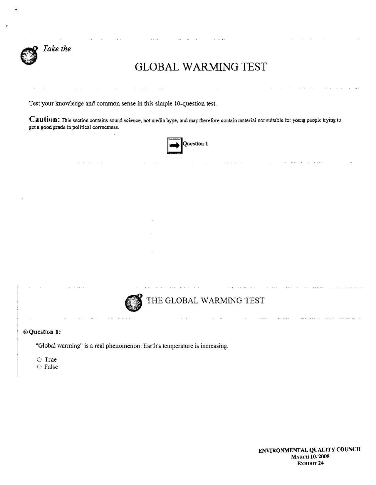 The Global Warming Test | Schemes and Mind Maps Environmental Science ...