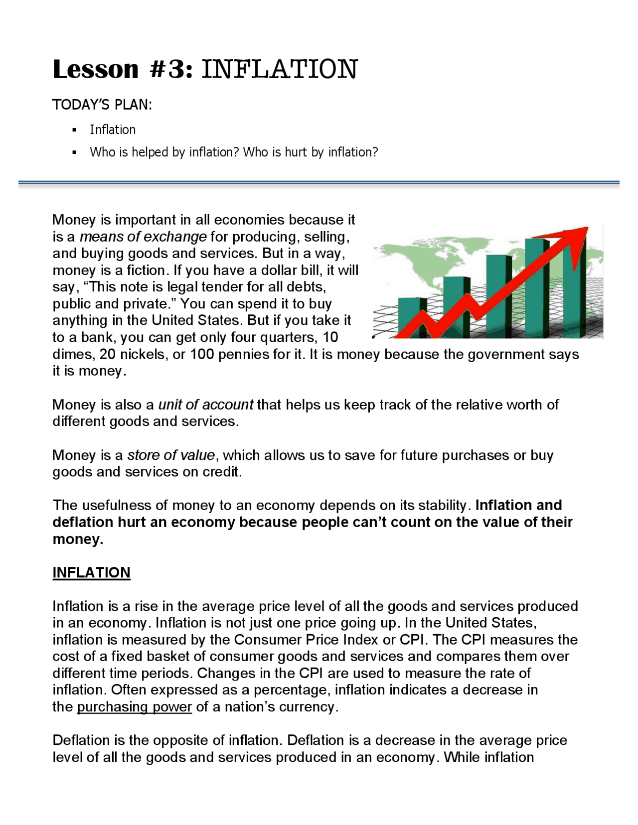 Inflation and its Effects on the Economy | Exams Microeconomics | Docsity