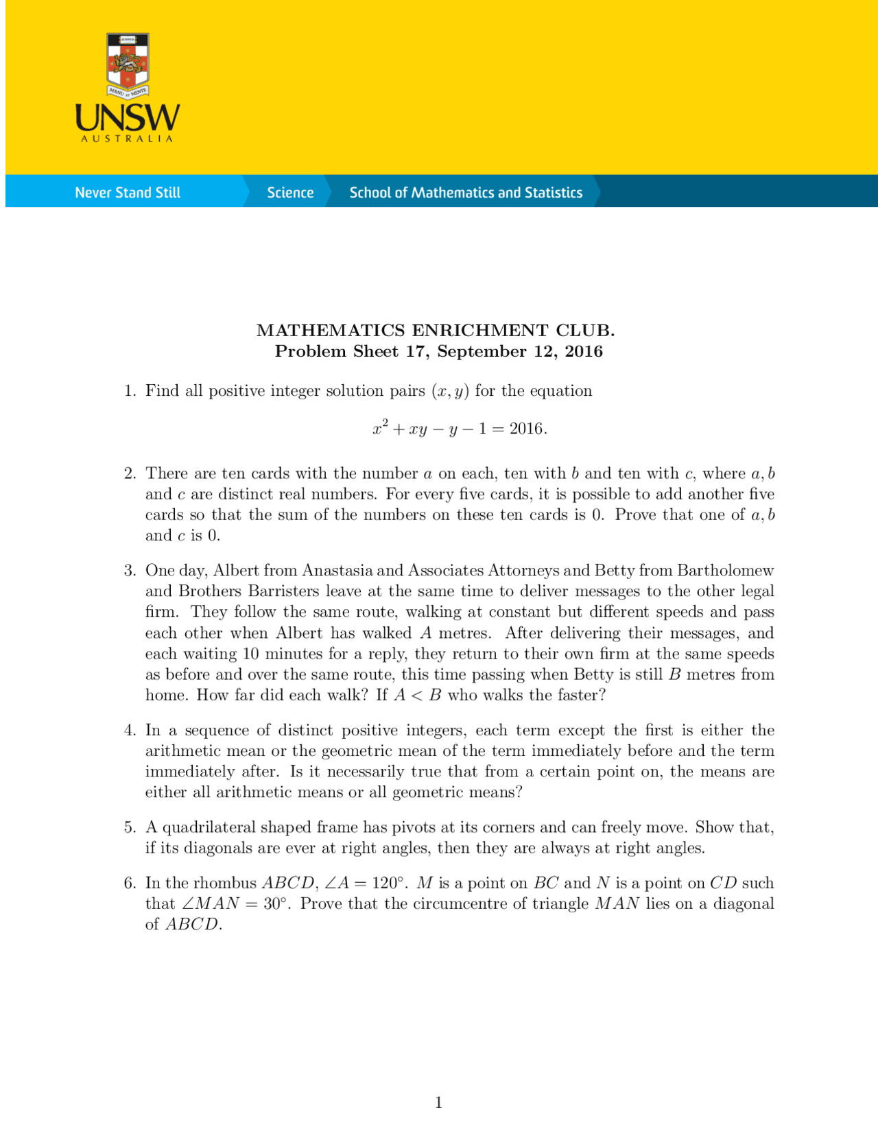 Mathematics Enrichment Club Problem Sheet 17 Schemes And Mind Maps