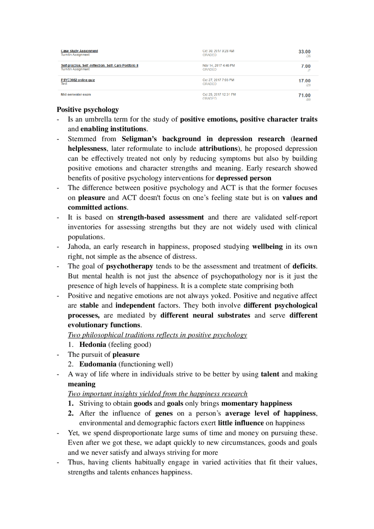 Positive Psychology and Mental Health | Schemes and Mind Maps ...