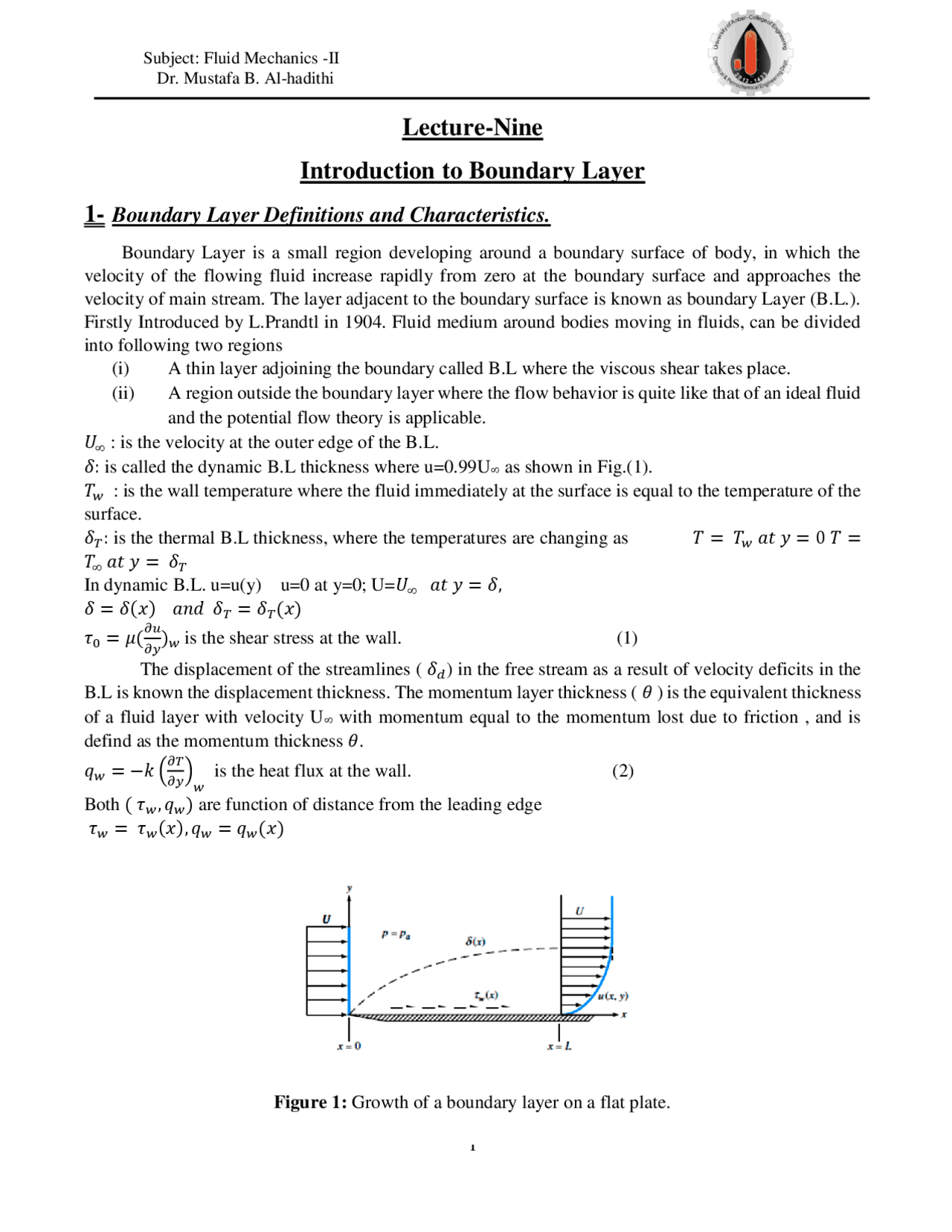 Introduction To Boundary Layer And Boundary Layer Theory In Fluid
