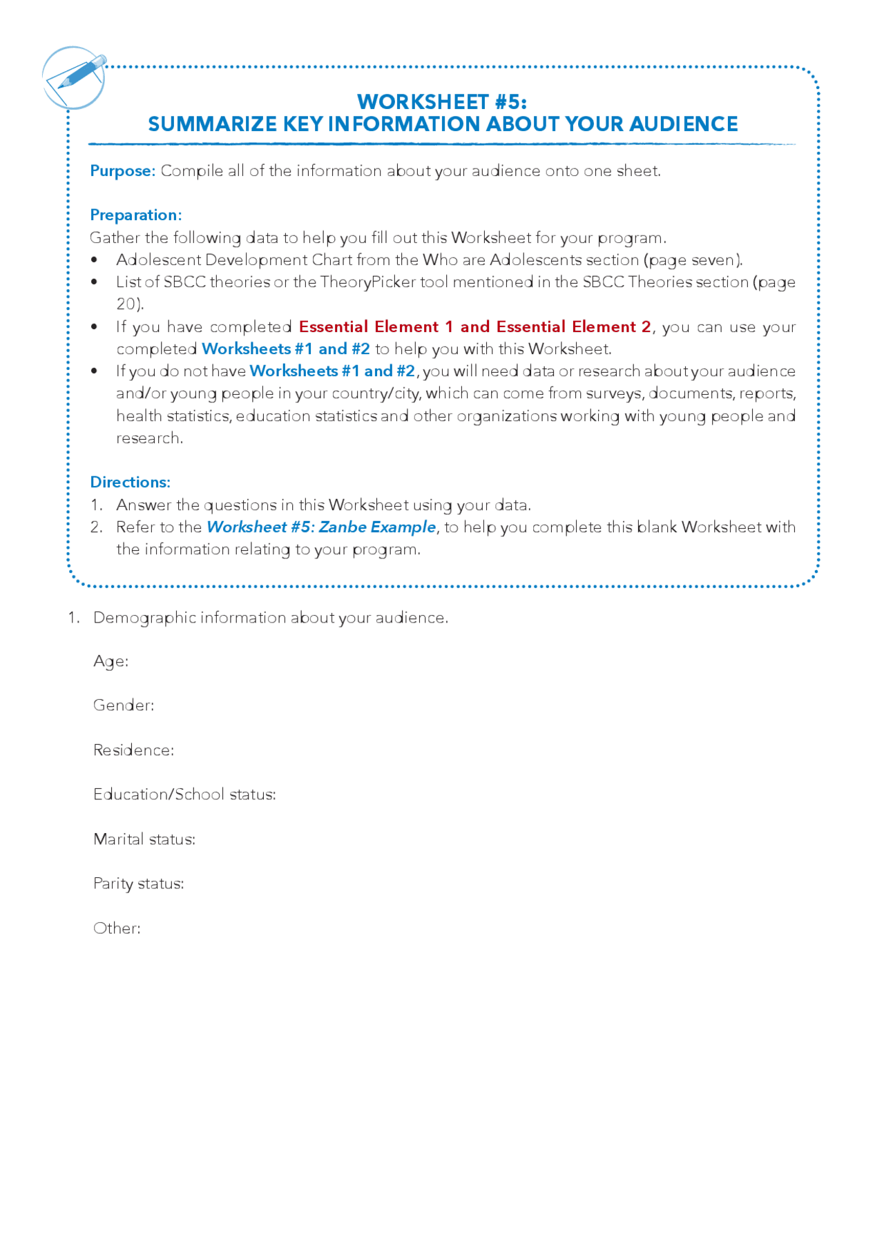 WORKSHEET #5: SUMMARIZE KEY INFORMATION ABOUT ... | Exercises ...