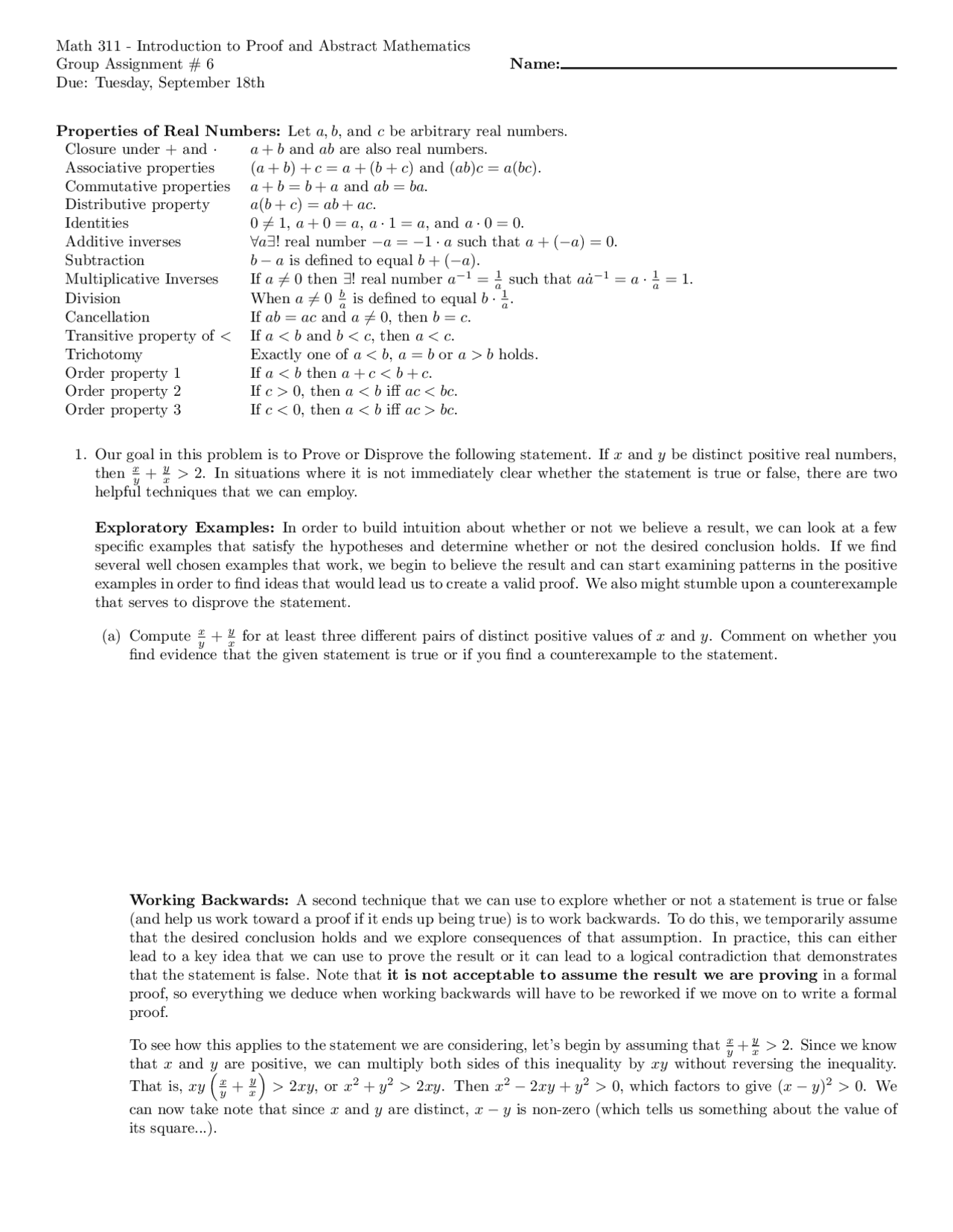 Math 311 - Introduction to Proof and Abstract Mathematics Group ...
