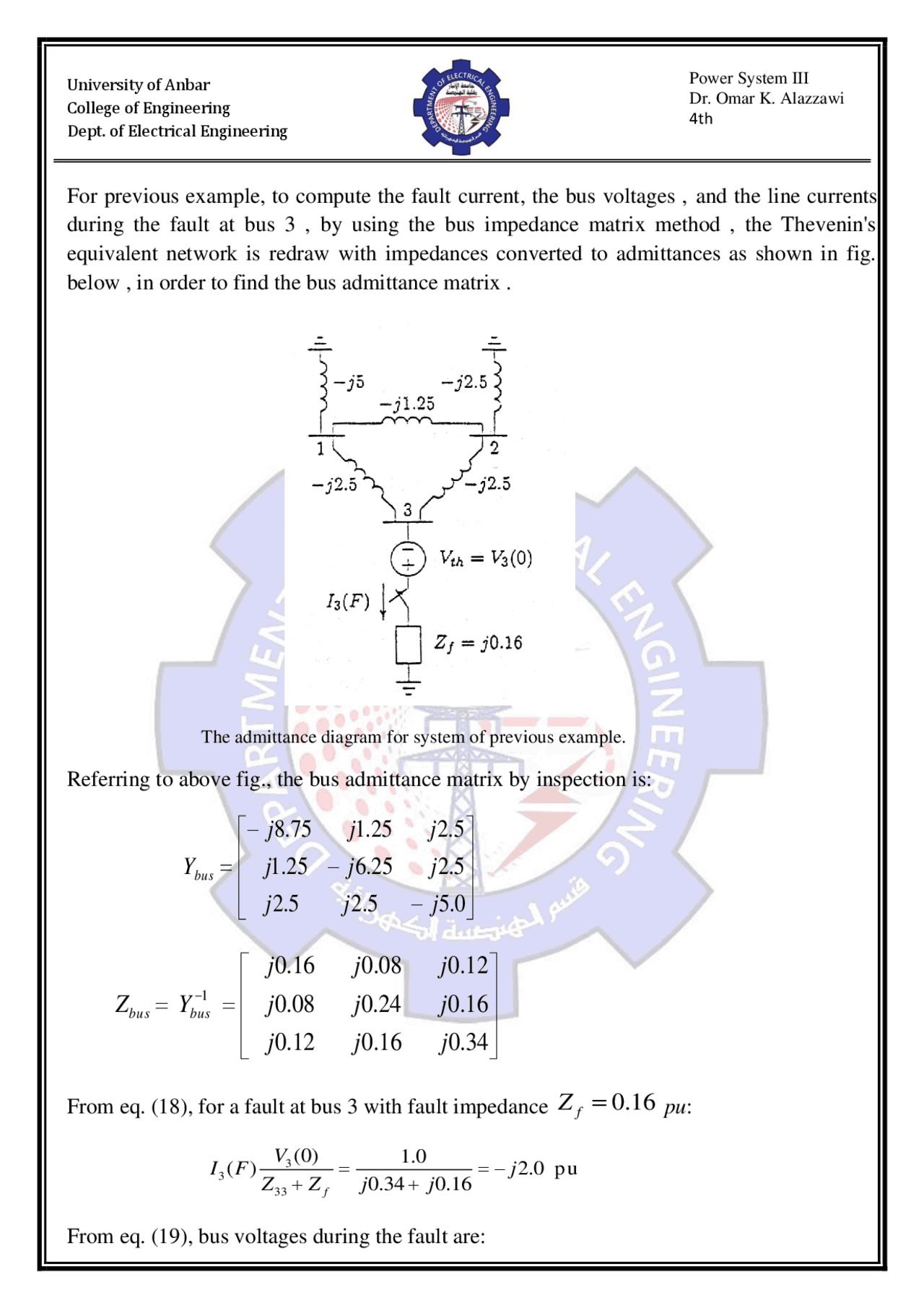 Power System Fault Analysis Schemes And Mind Maps Engineering Docsity