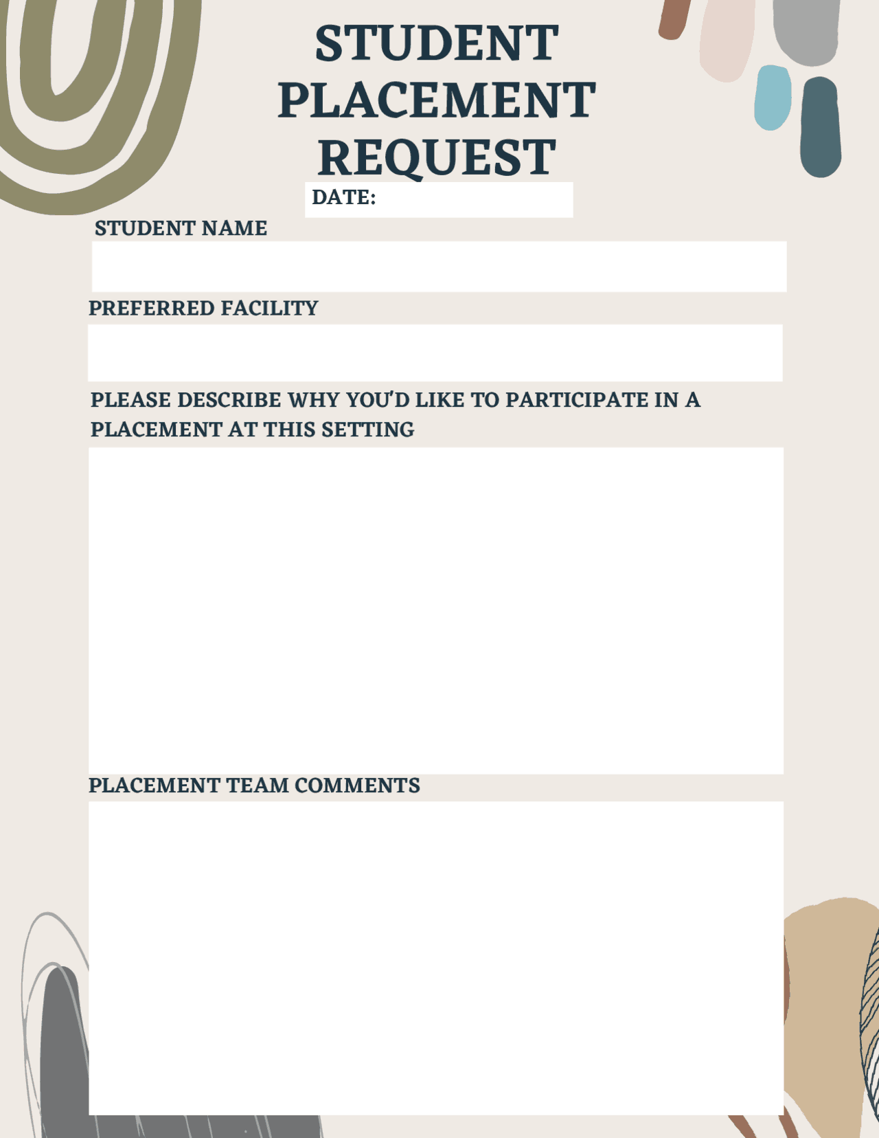 STUDENT PLACEMENT REQUEST | Slides Aesthetics and Composition | Docsity