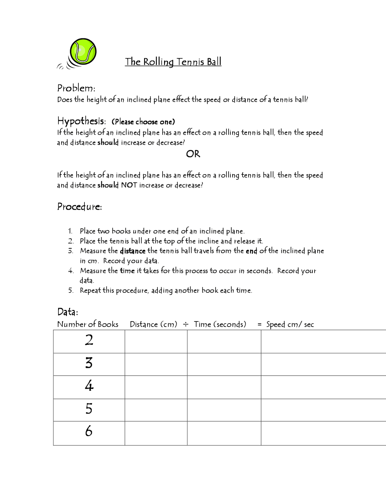 The Rolling Tennis Ball Problem | Summaries Sport Studies | Docsity