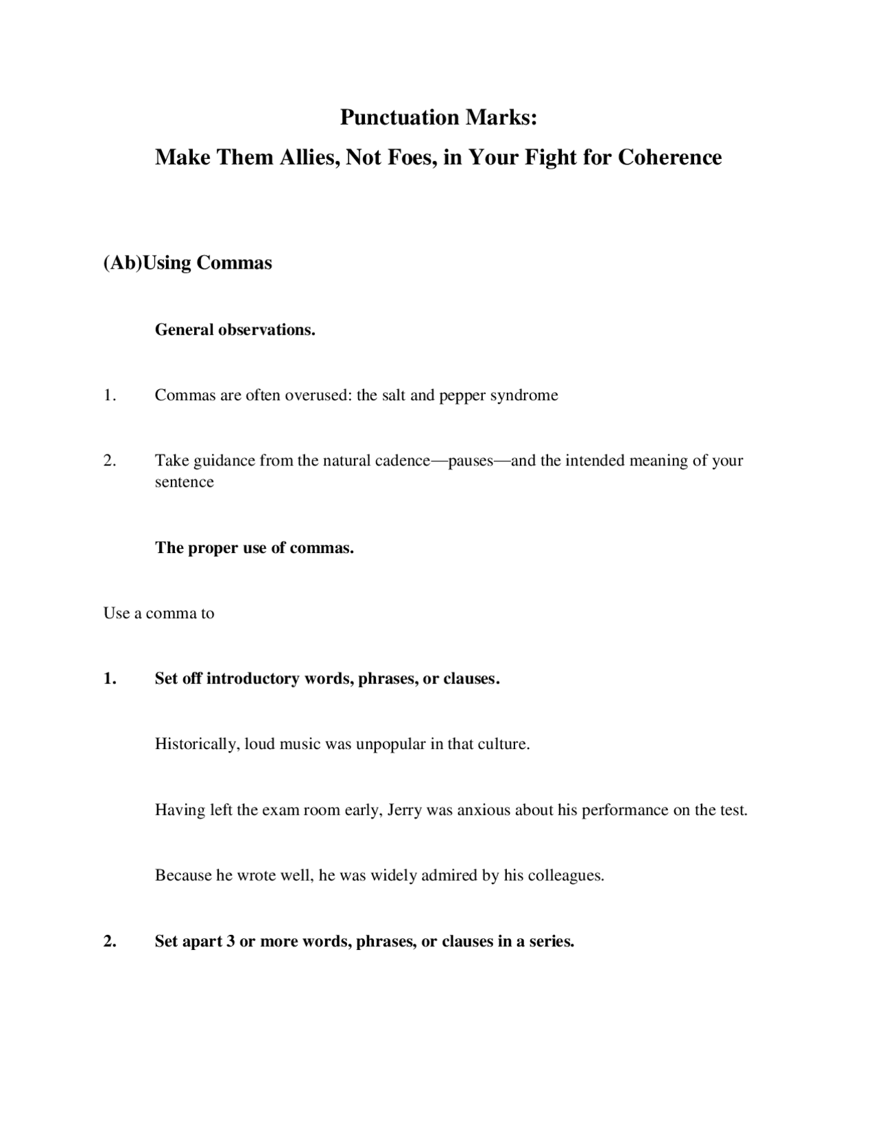 Punctuation Marks: Make Them Allies, Not Foes, in Your Fight for ...