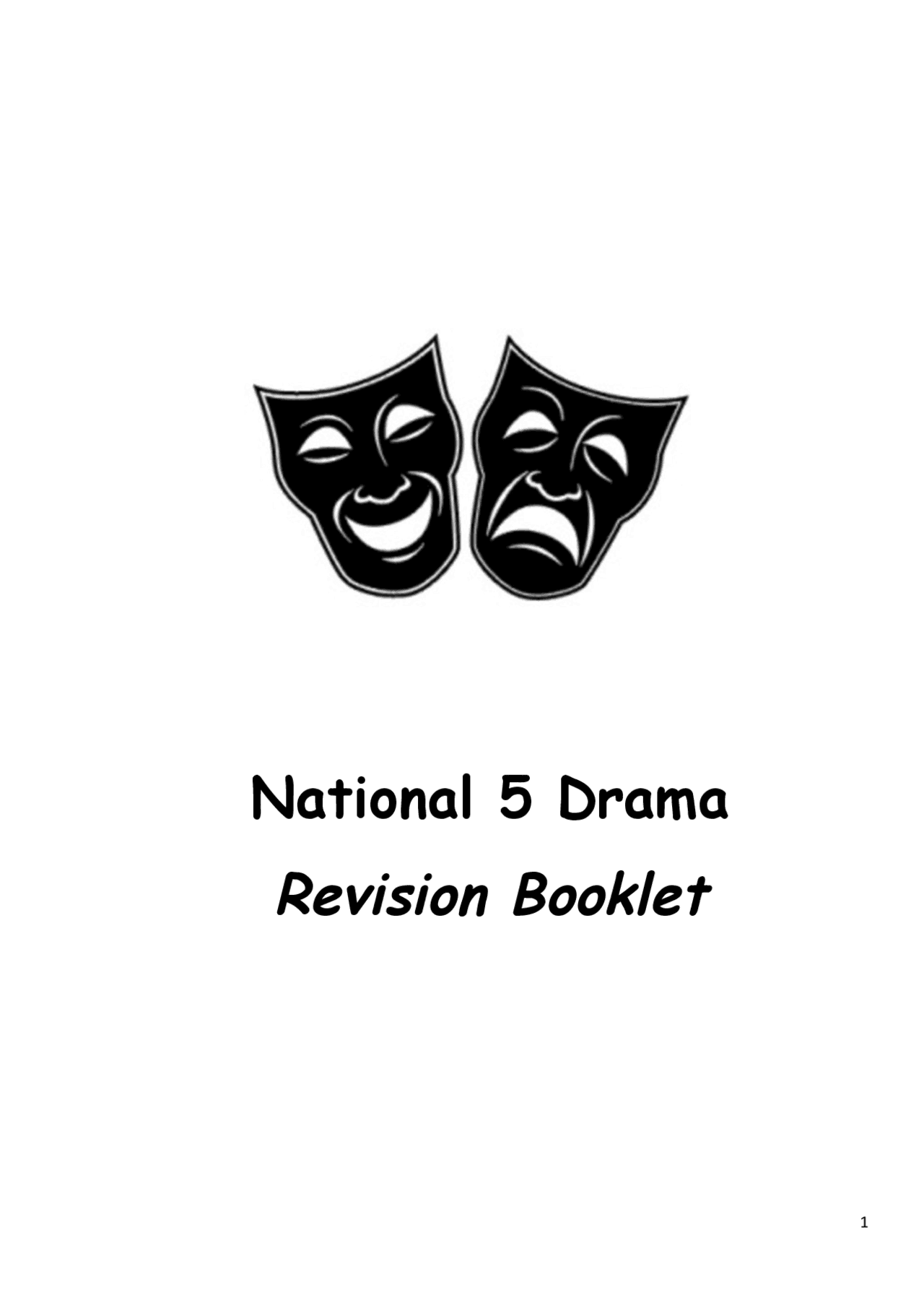 National 5 Drama Revision Booklet | Exercises Playwriting and Drama ...