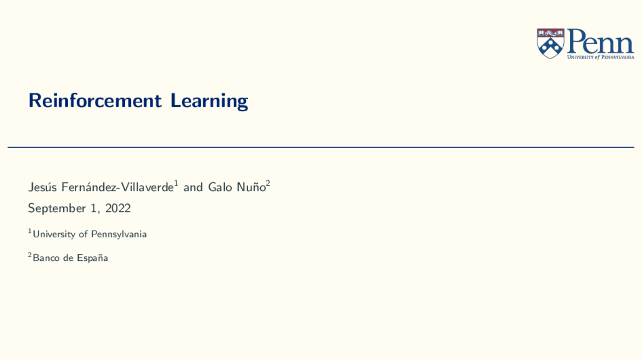 Reinforcement Learning | Study notes Dynamics | Docsity