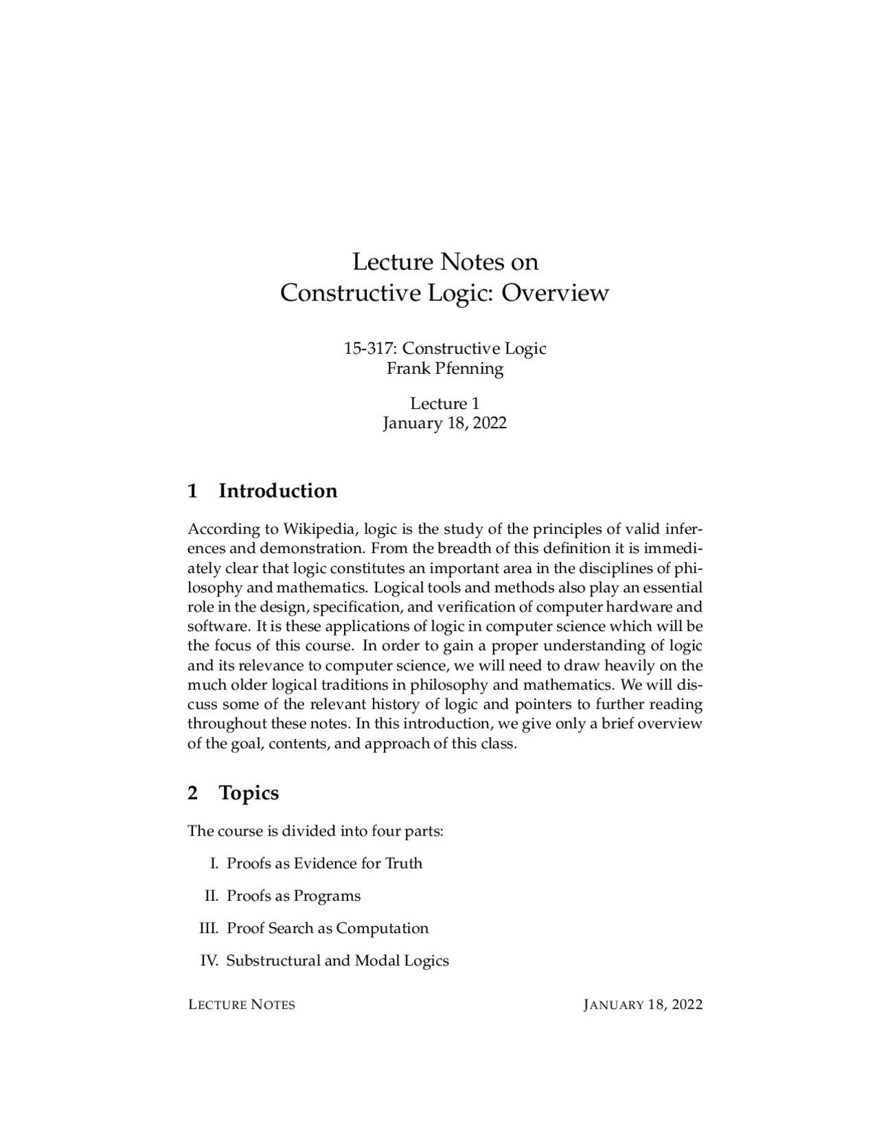 Lecture Notes On Constructive Logic Overview Slides Logic Docsity 5483
