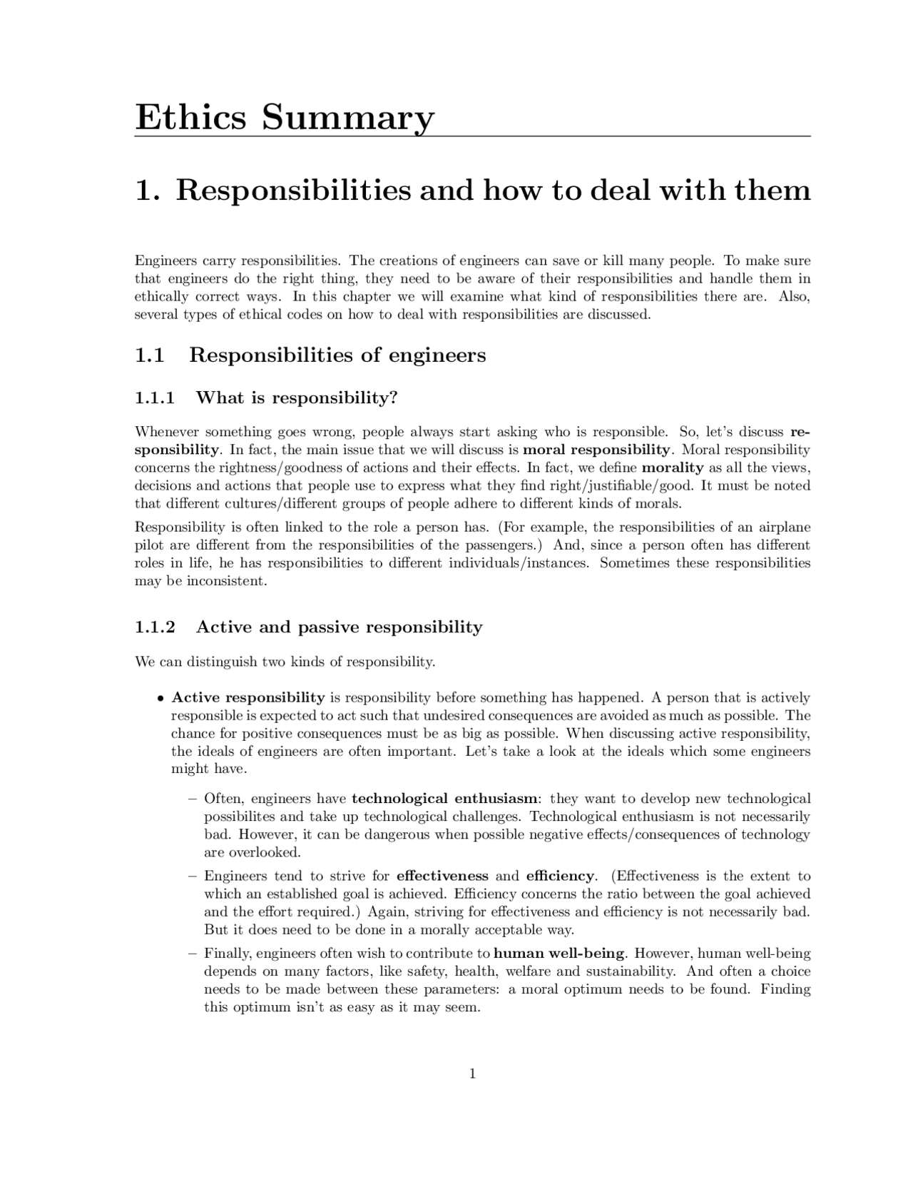 Ethics And Responsibilities Of Engineers Lecture Notes Ethics Docsity