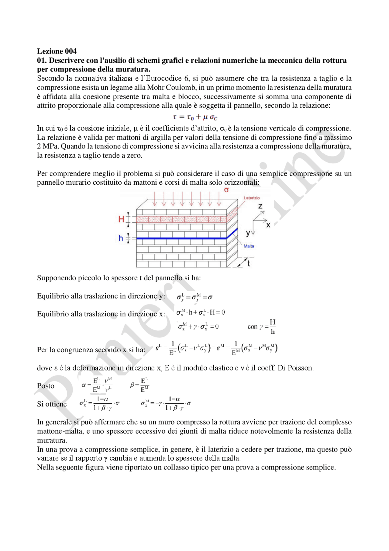 PROGETTO DI STRUTTURE - paniere risposte Aperte | Panieri di Teoria E Progetto Di Strutture ...