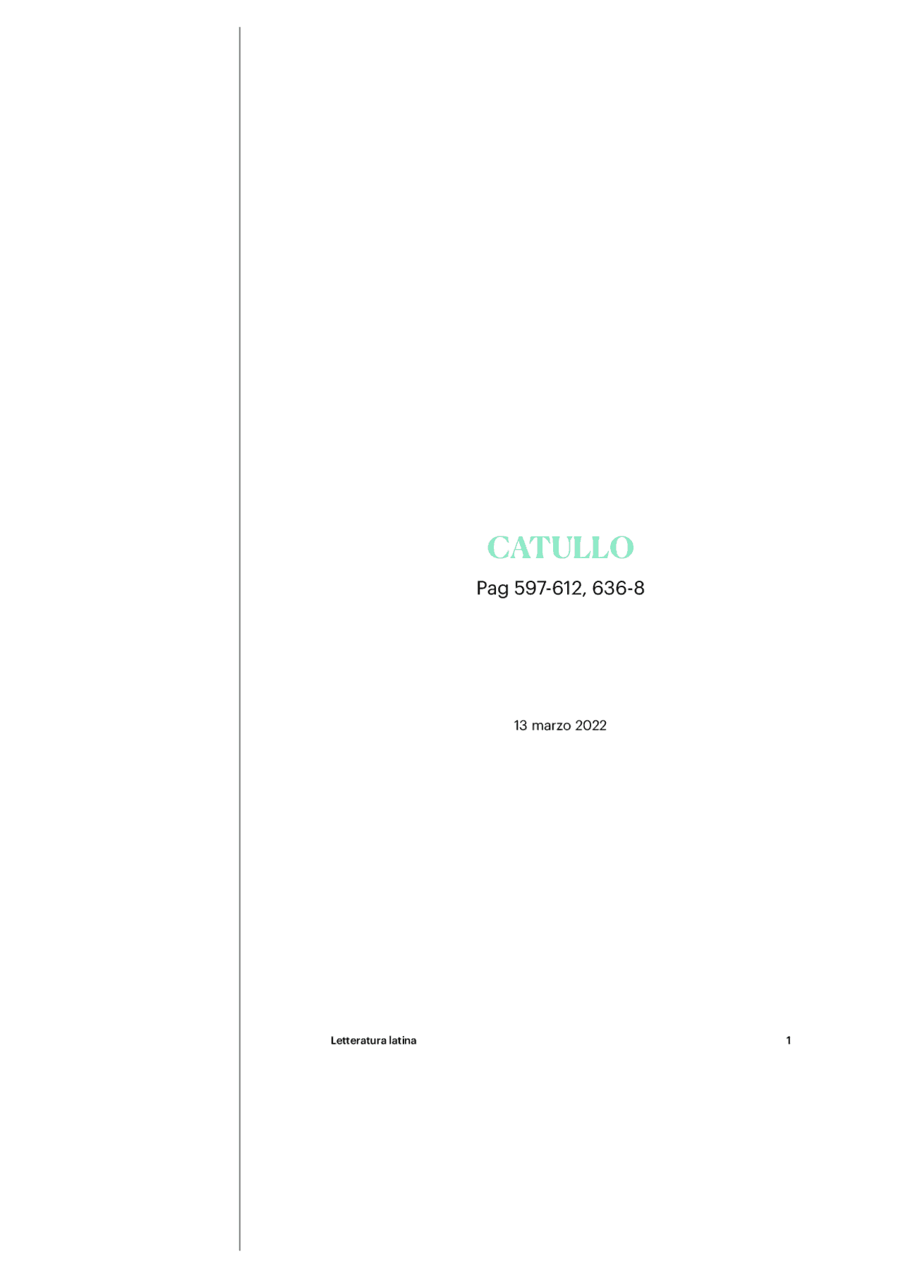Gaio Valerio Catullo Appunti Di Latino Docsity