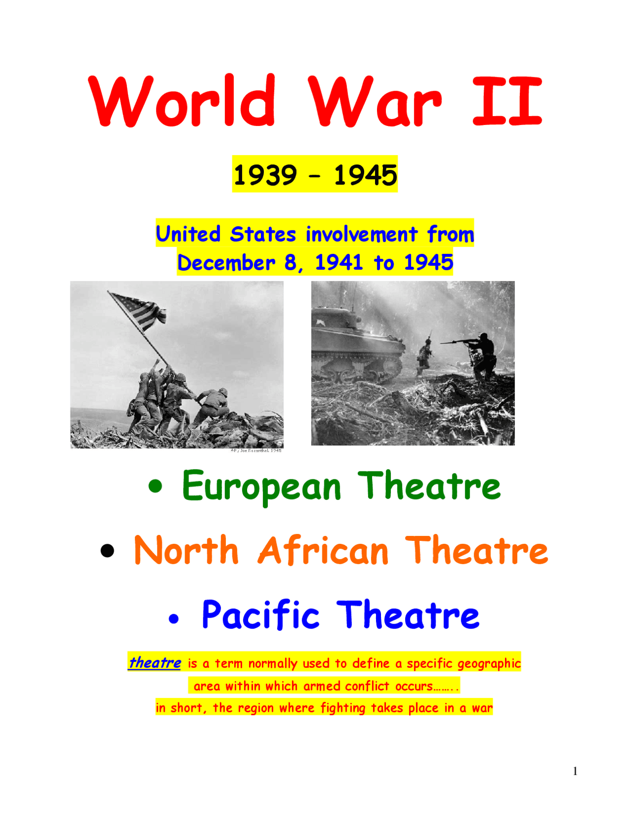 World War II | Exercises History of War | Docsity