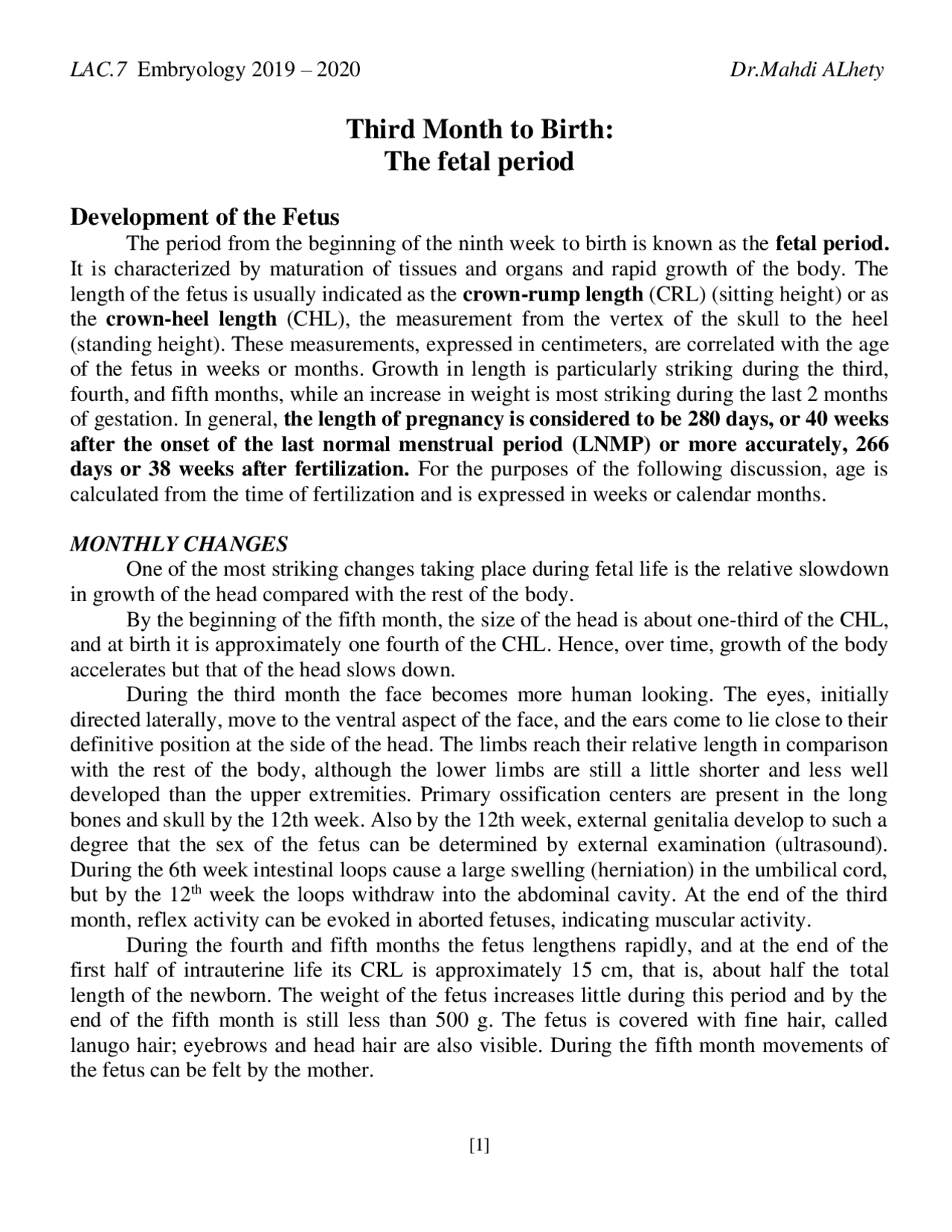 Fetal Development During the Third Month to Birth | Exercises ...