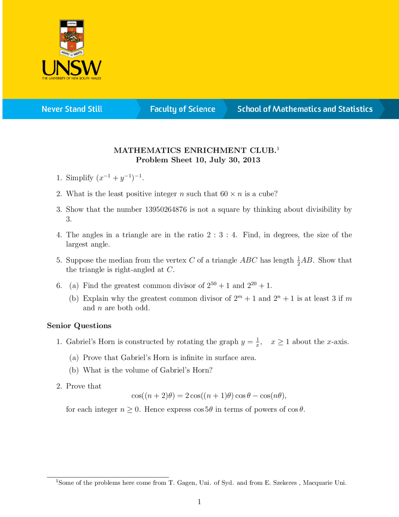 1. 2. What is the least positive integer n | Schemes and Mind Maps Mathematics | Docsity