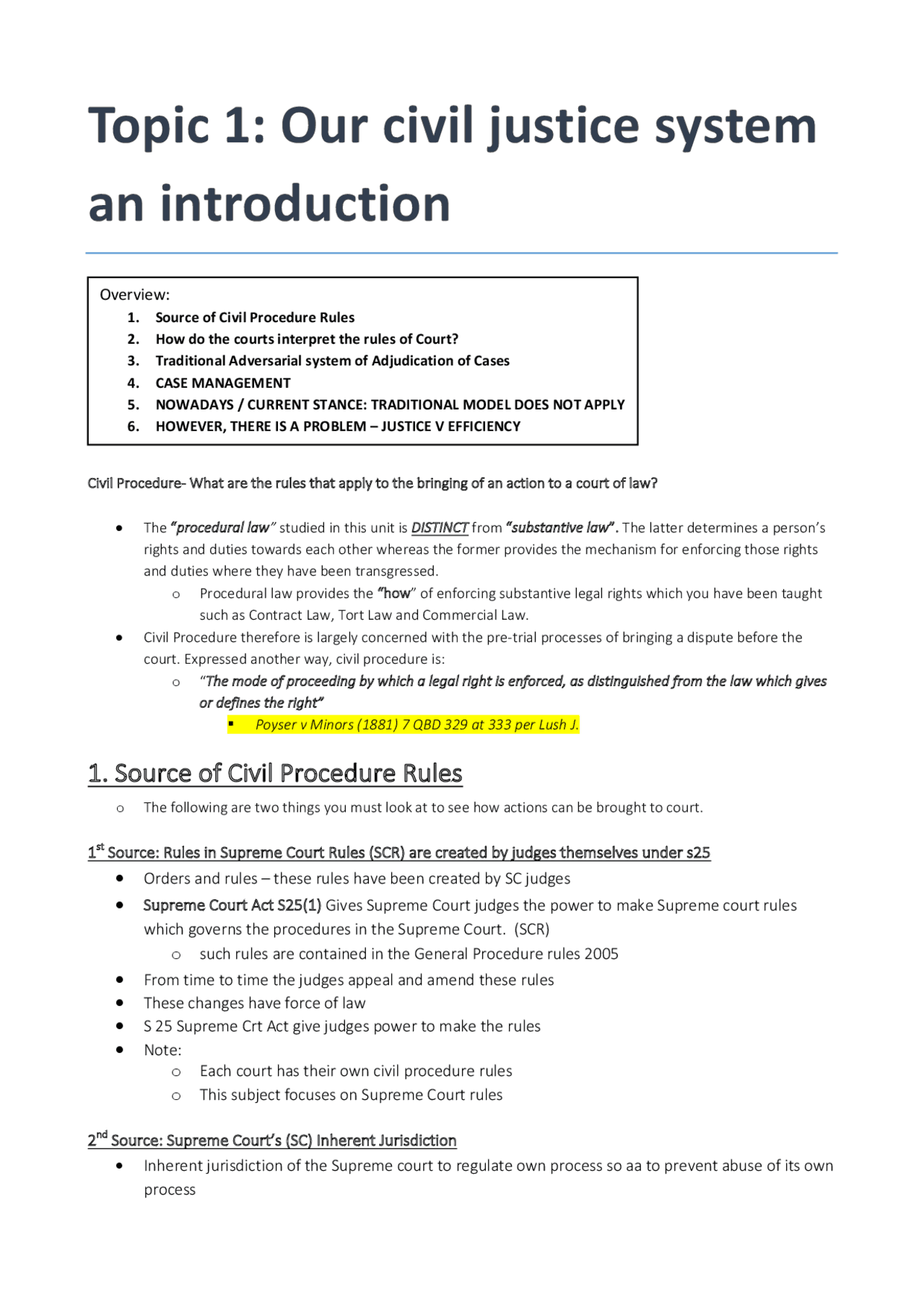 Introduction To Civil Procedure Exámenes Derecho Procesal Civil Docsity