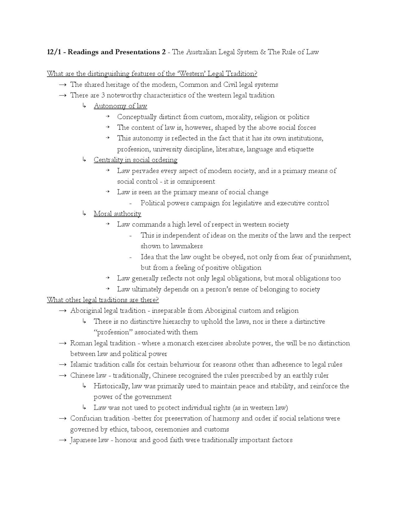 The Western Legal Tradition, Other Legal Traditions, and the Rule of ...