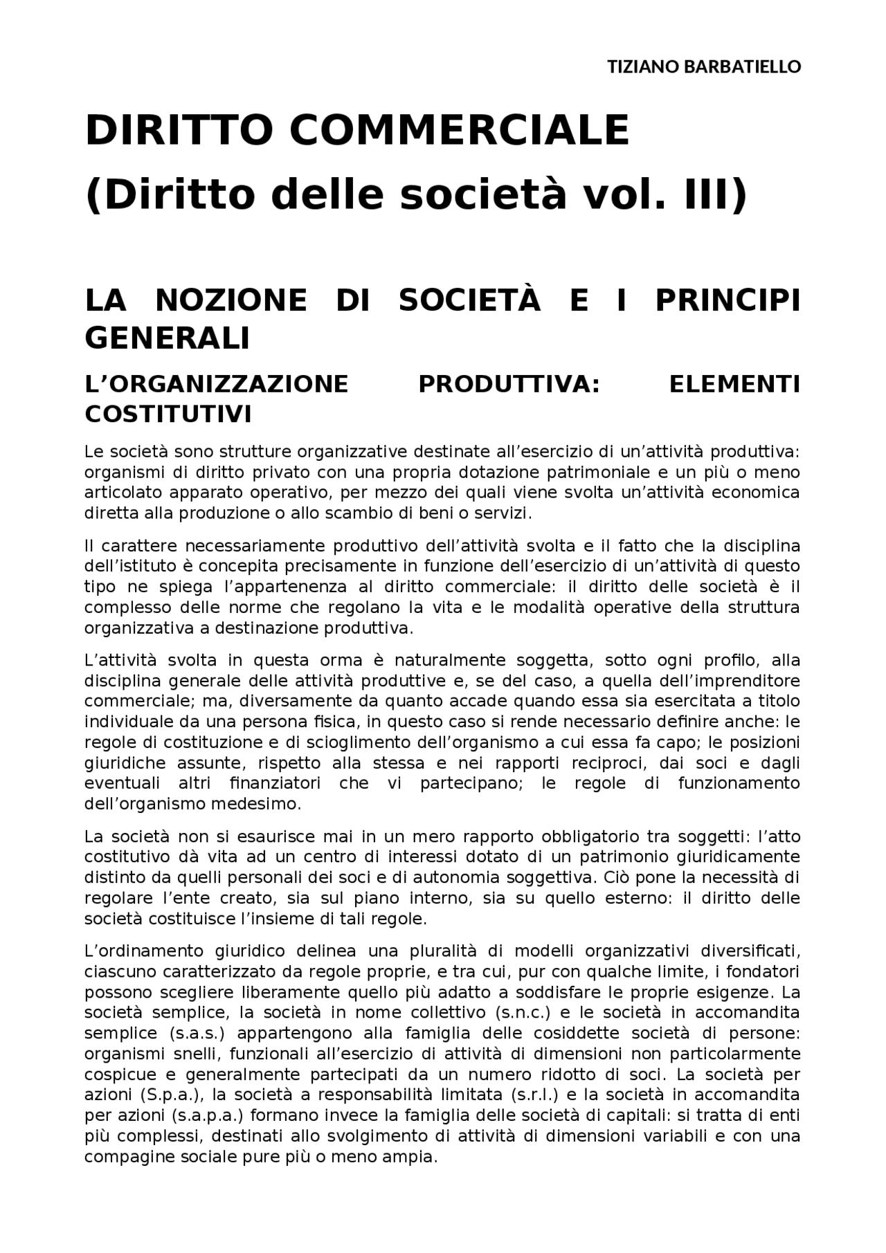 Dispensa Di Diritto Commerciale Dispense Di Diritto Commerciale Docsity