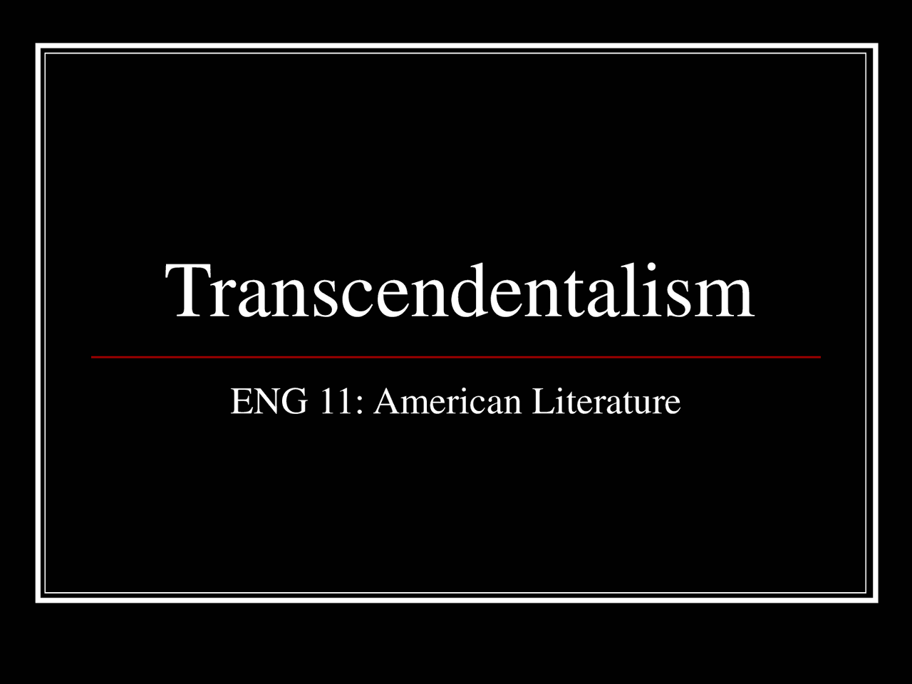 Transcendentalism in American Literature | Exams Technology | Docsity