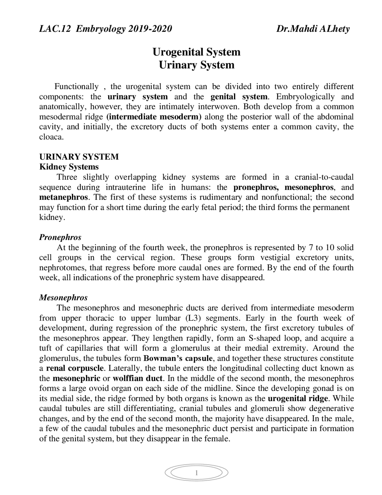 Embryology of the Urogenital System | Schemes and Mind Maps Embryology ...