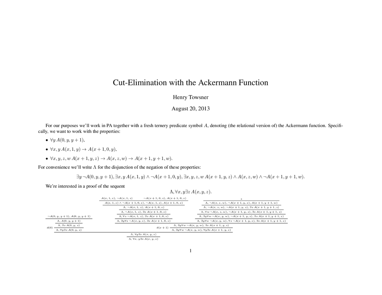 Cut-Elimination with the Ackermann Function | Study notes Pre-Calculus ...