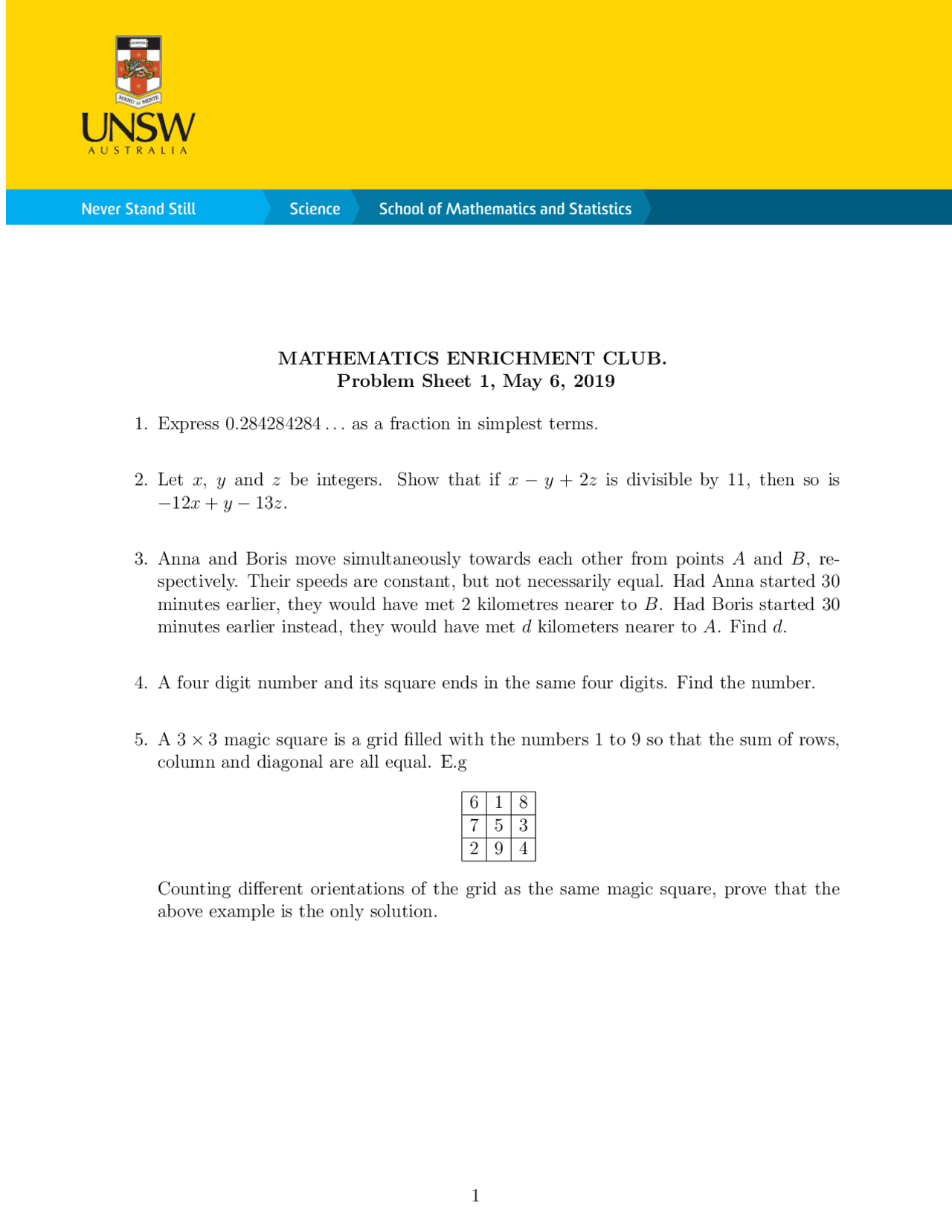 Mathematics Enrichment Club Problem Sheet 1 Schemes And Mind Maps