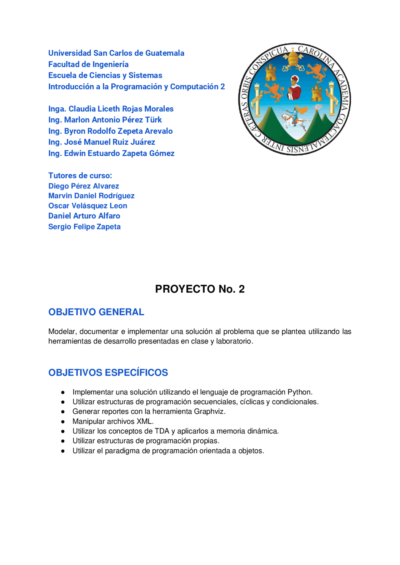 Proyecto 2 introduccion a la programacion y computacion | Diapositivas de Programación C | Docsity