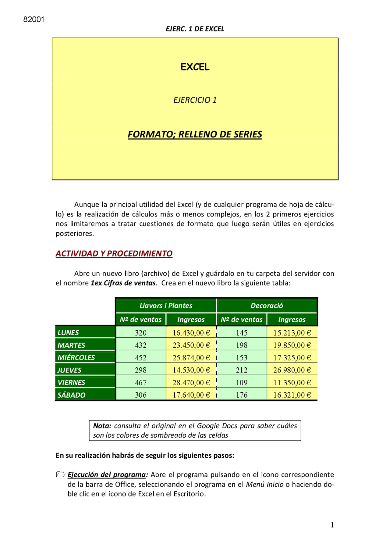 Ejercicios De Excel 2010 Variados Ejercicios De Informática Docsity