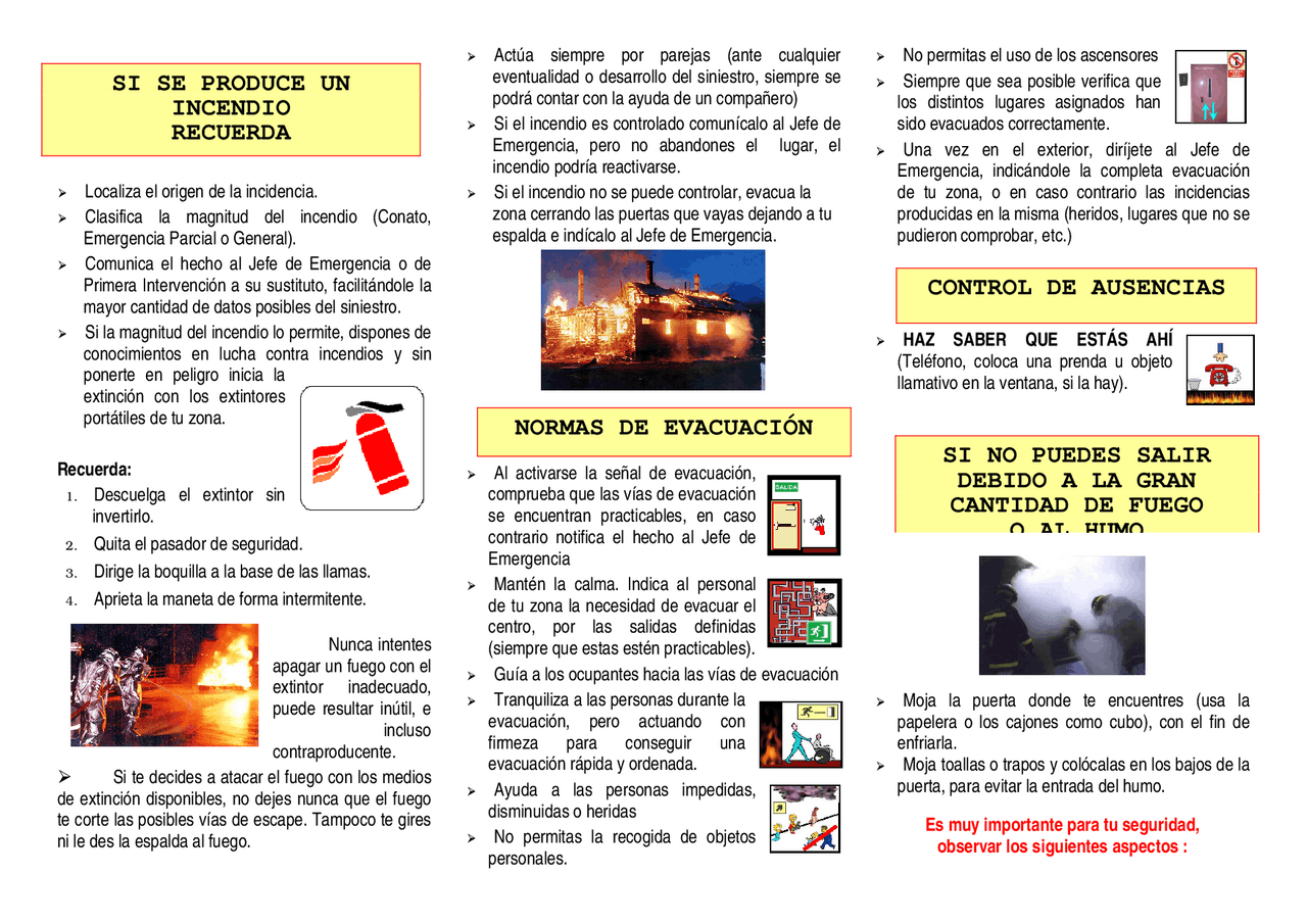 Prevención y combate contra incendios | Apuntes de Seguridad en el ...