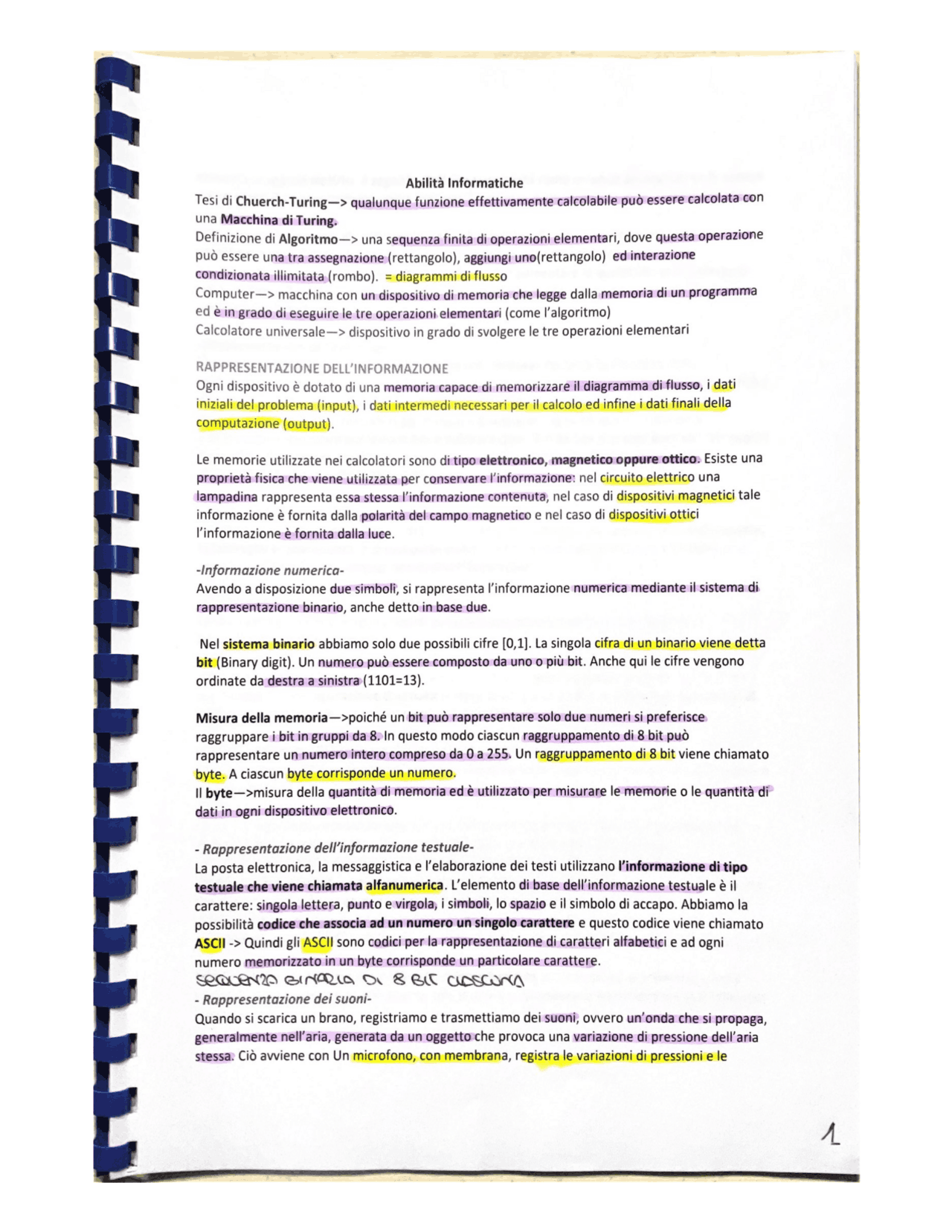 Riassunto Informatica Di Base Schemi E Mappe Concettuali Di Elementi