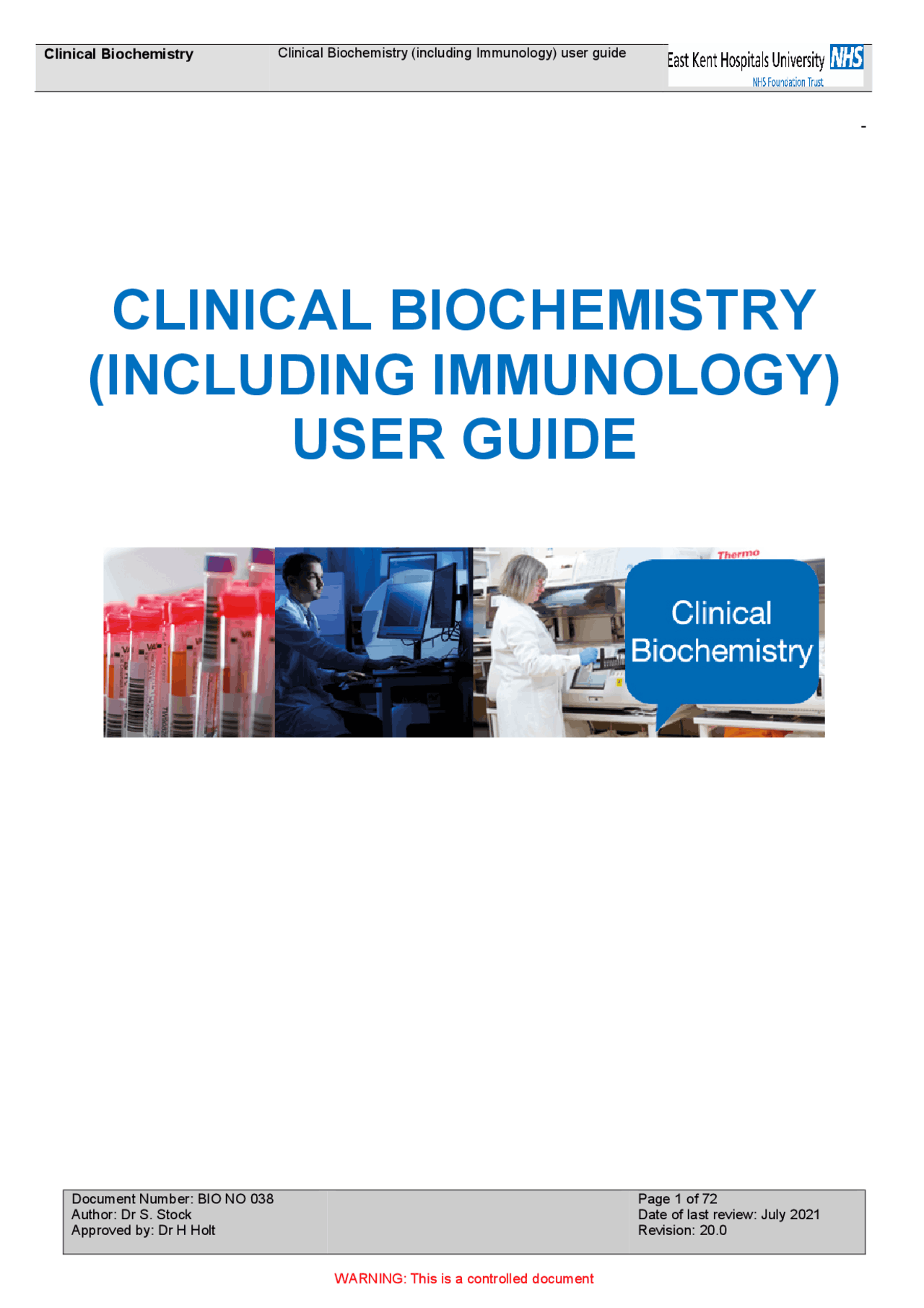 Guide to clinical biochemistry | Lecture notes Medical Biochemistry ...
