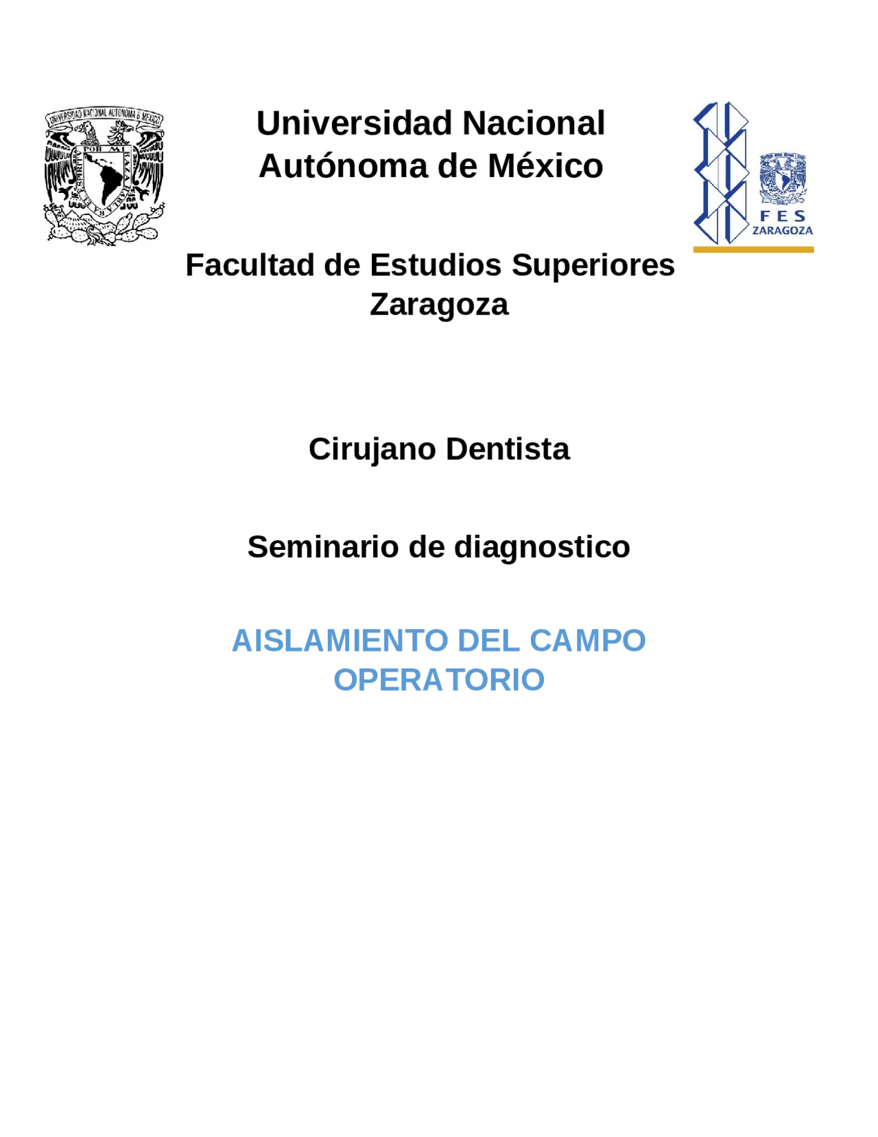 Aislamiento Operatorio Apuntes De Clínica Medica Docsity