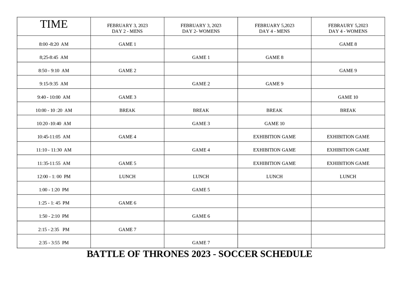 Intramurals Schedule 2023 | Schemes and Mind Maps Computer science ...