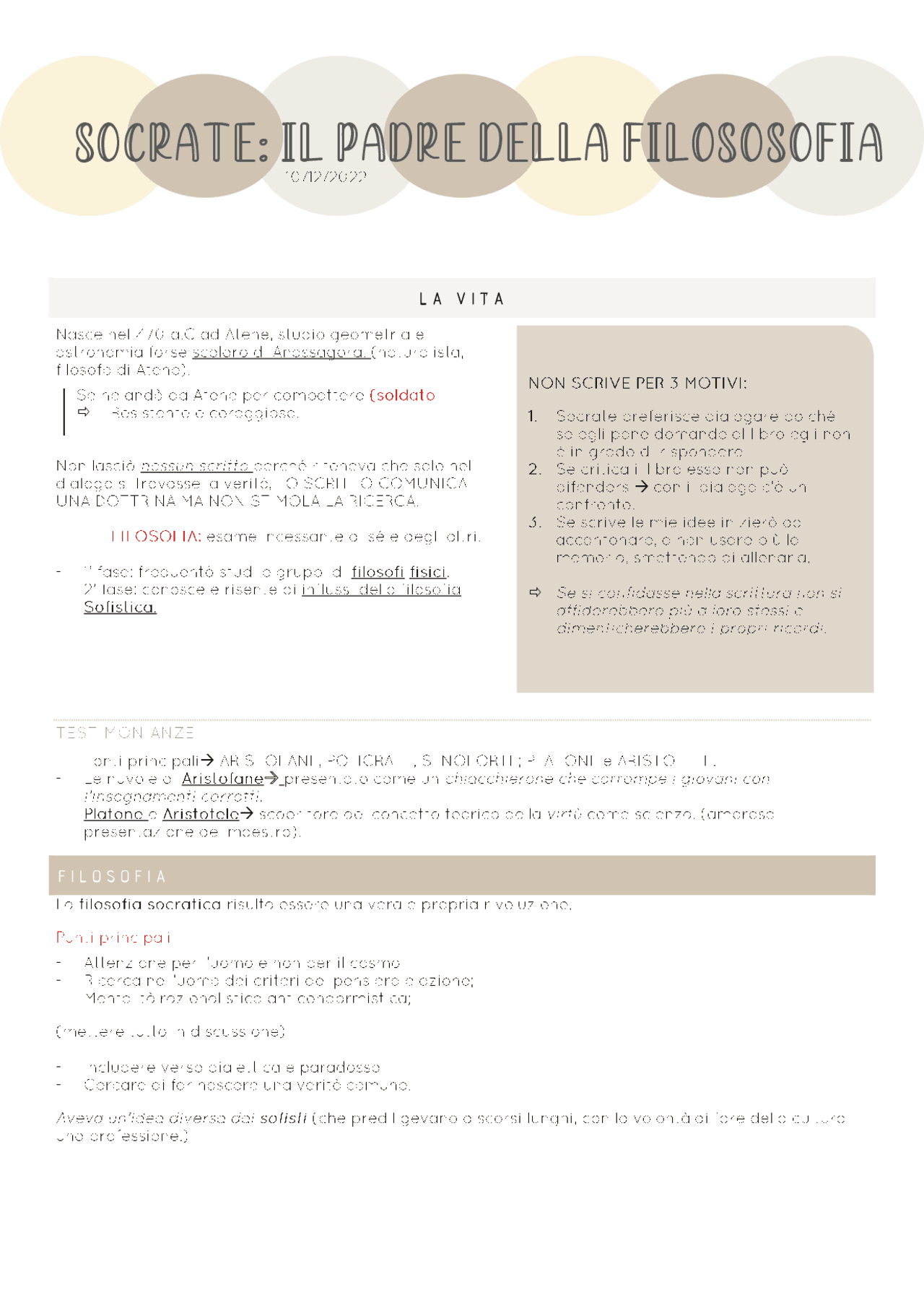 Socrate: vita. opere e apologia | Schemi e mappe concettuali di Filosofia | Docsity