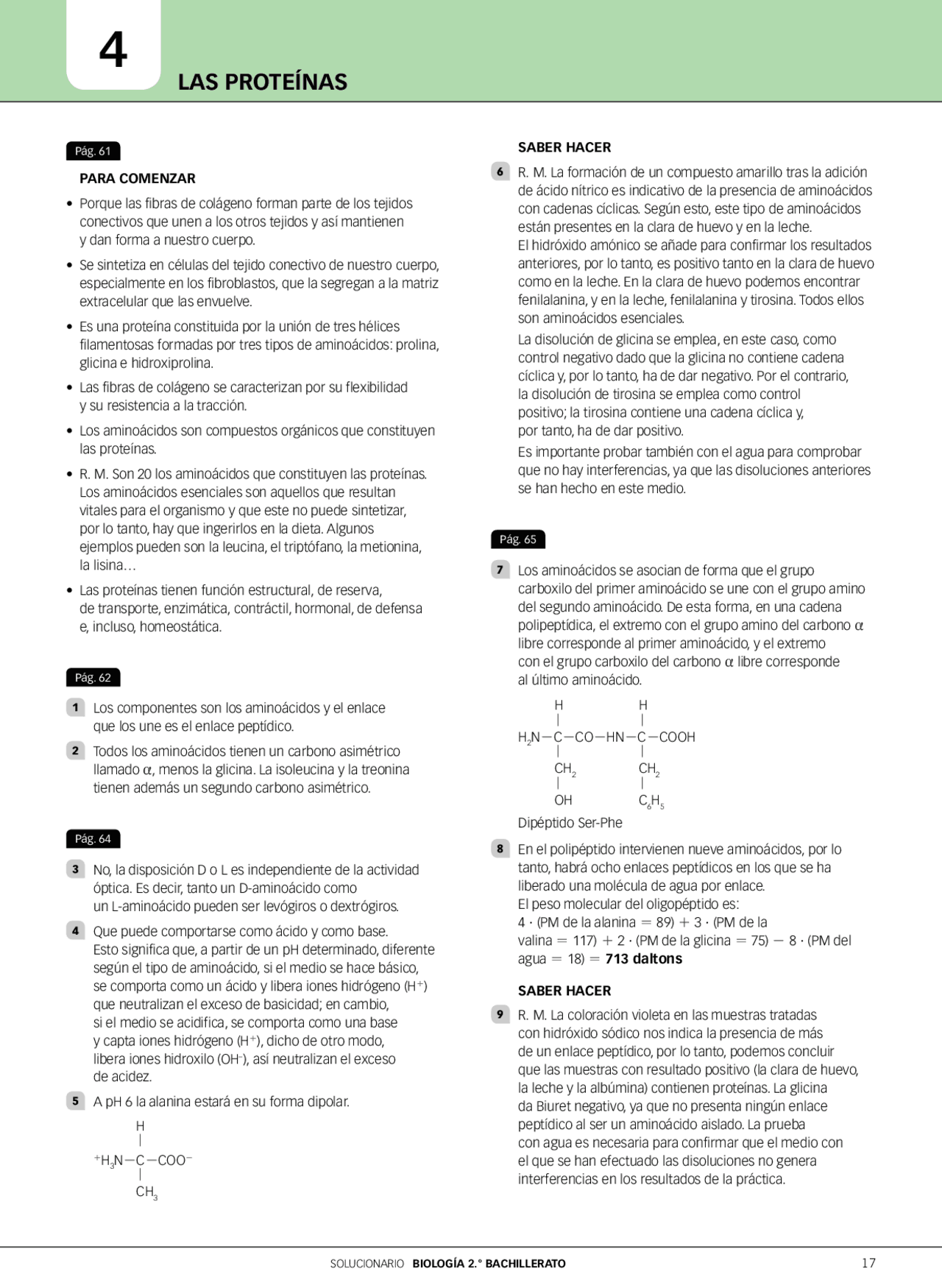 Tema 4 Las Proteínas Ejercicios De Biología Docsity