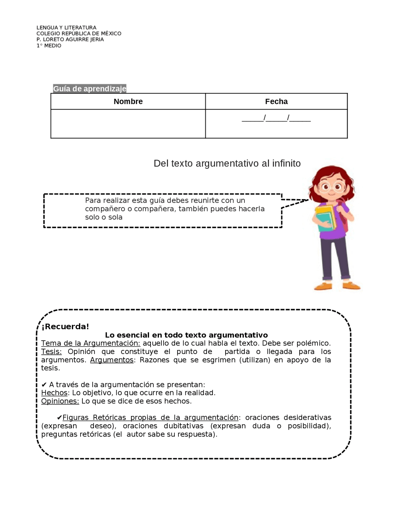 Ejercicios de texto argumentativo | Ejercicios de Lengua y Literatura ...