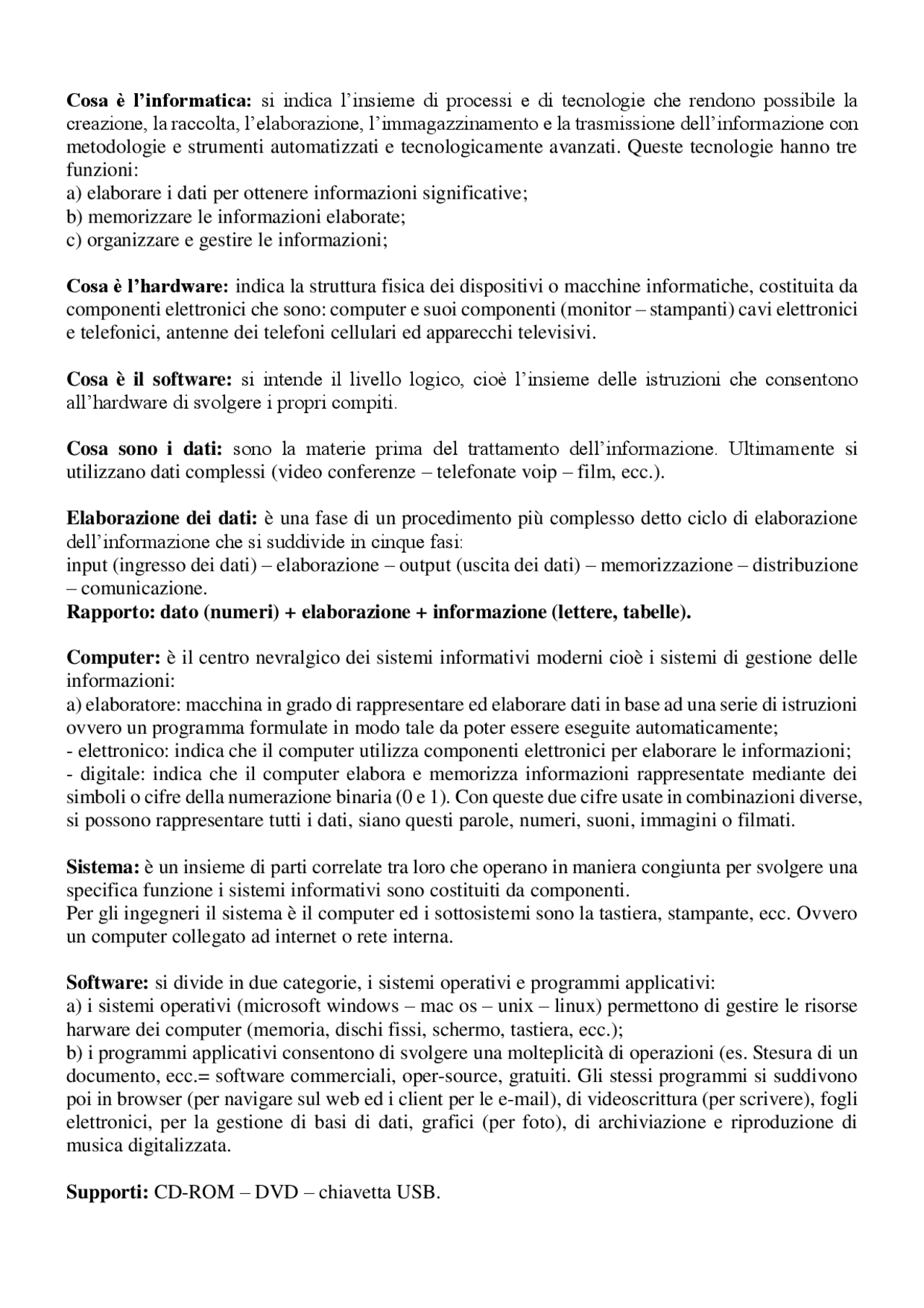 Definizioni dei concetti | Schemi e mappe concettuali di Fondamenti di ...