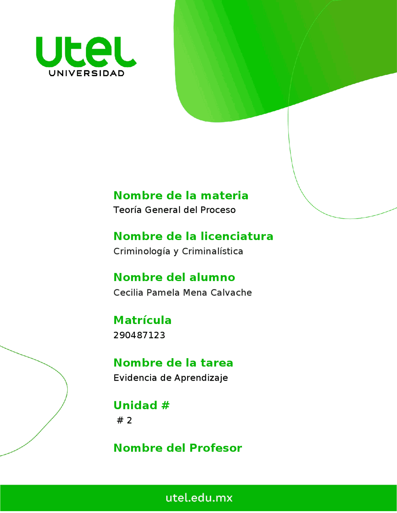 Evidencia De Aprendizaje 2 Resúmenes De Derecho Docsity