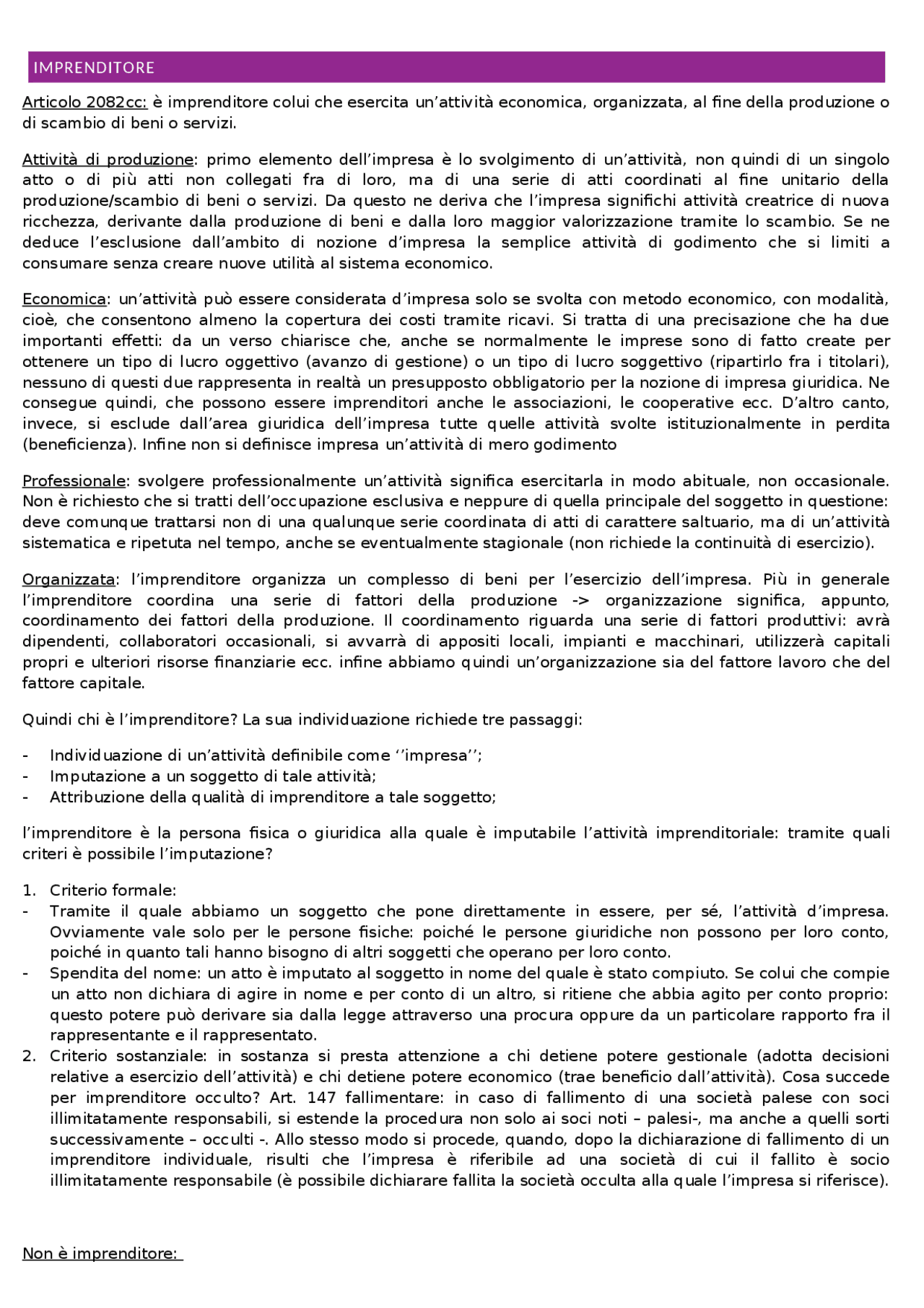Sintesi Del Corso Di Diritto Commerciale Schemi E Mappe Concettuali