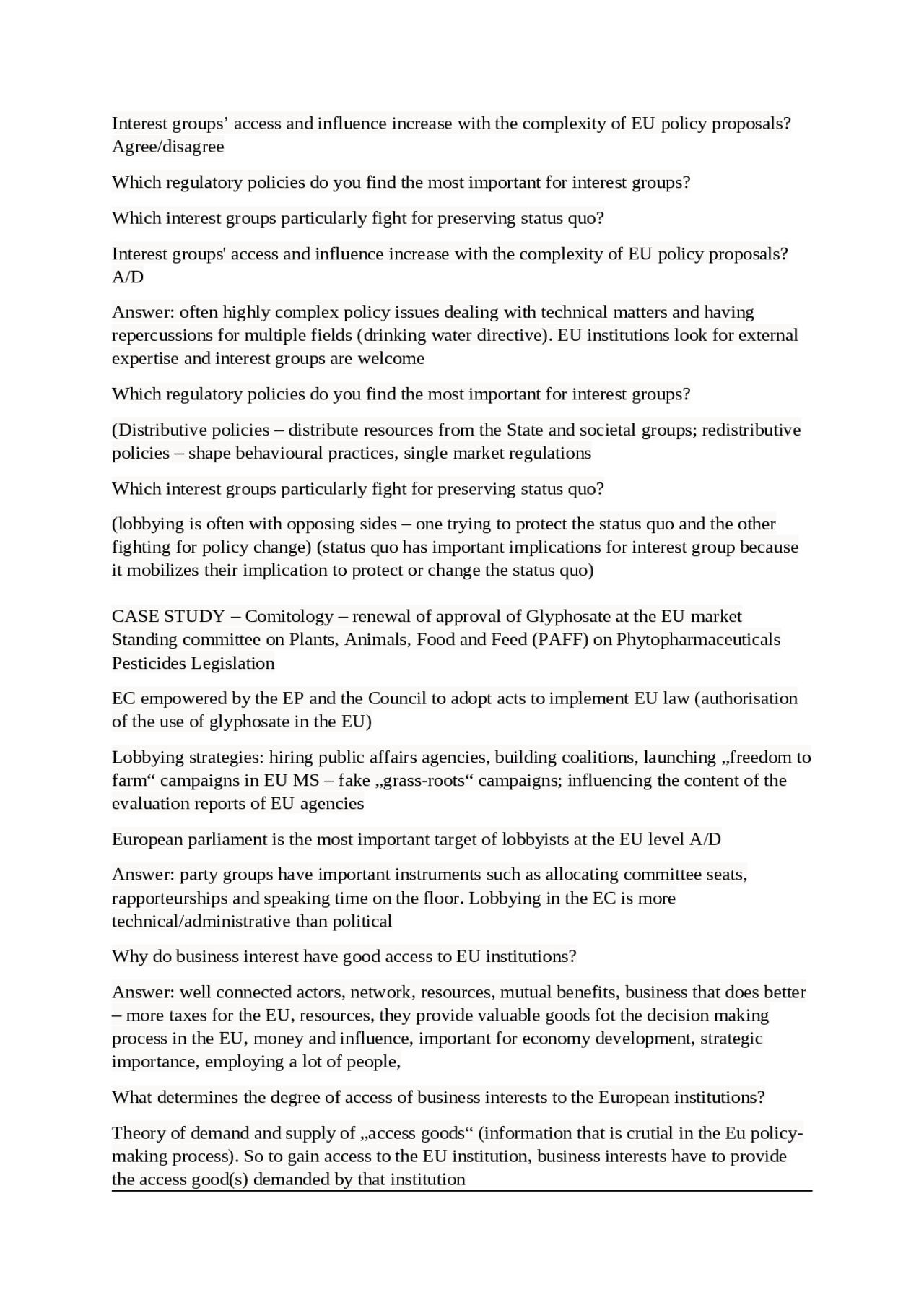 Skripta Kolegija Interest Groups And Lobbying Skripte Predlog