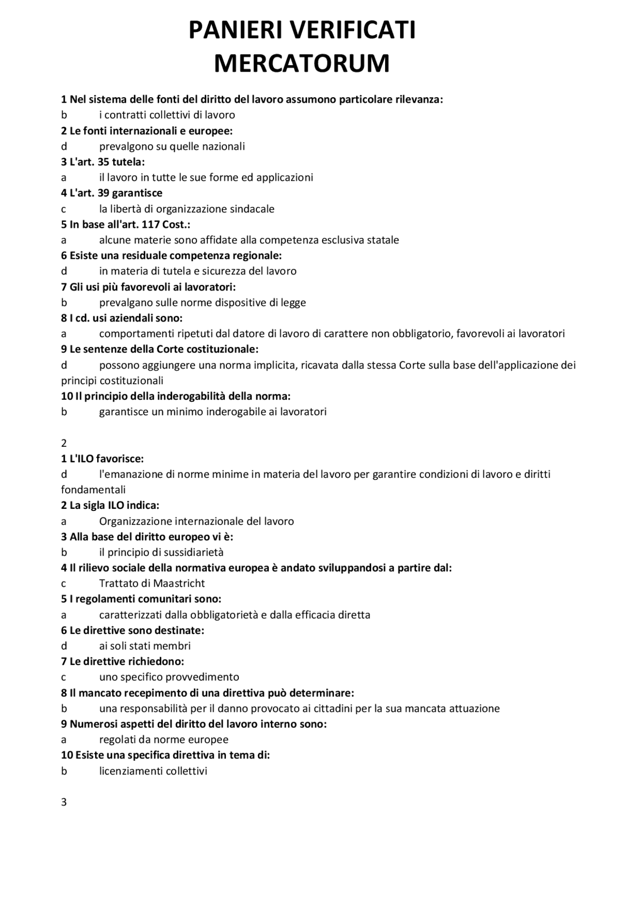 Paniere Completo Abilita Informatiche E Telematiche Scienze Politiche